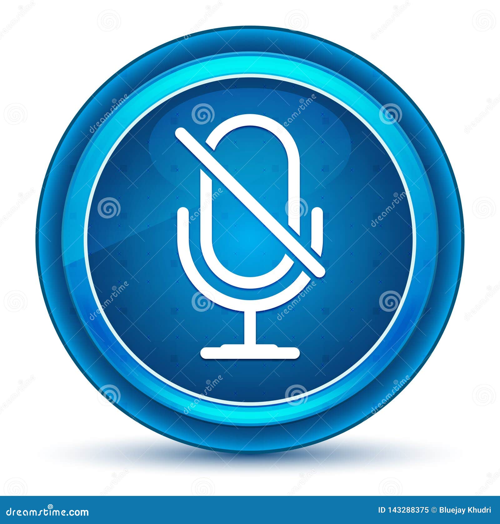 Mute Microphone Icon Eyeball Blue Round Button Stock Illustration ...