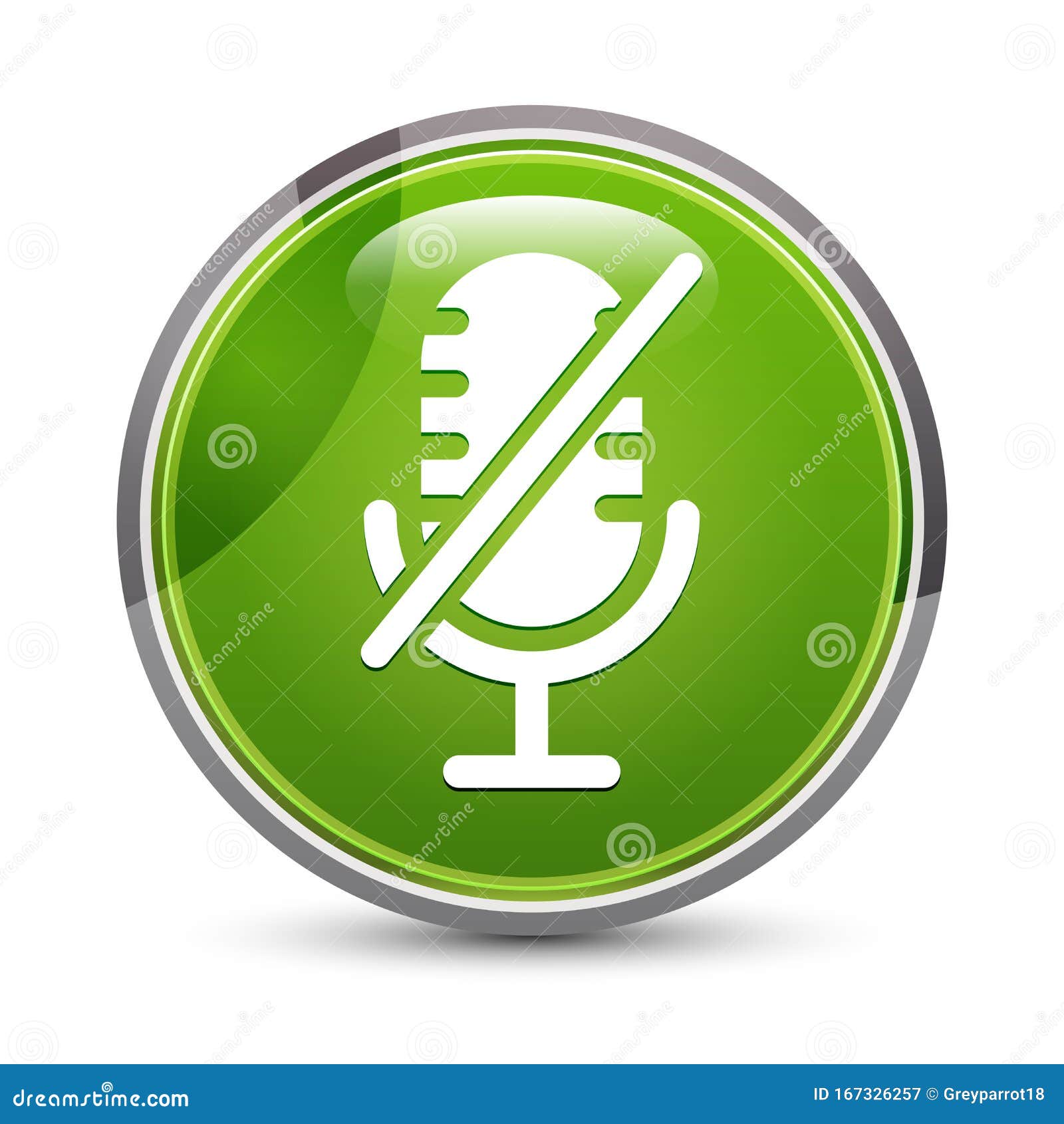 Mute Microphone Icon Elegant Green Round Button Vector Illustration ... Mute Microphone Icon Elegant Green Round Button Vector Illustration ...