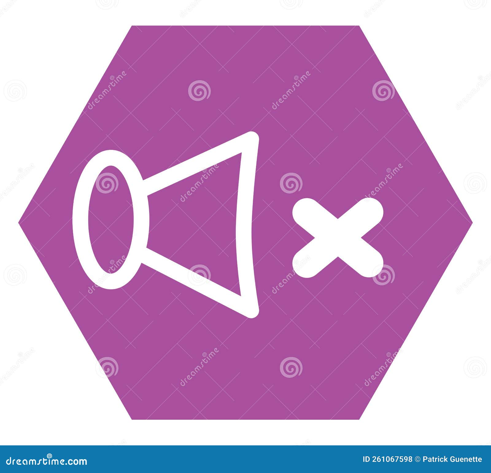Mute music player, icon stock vector. Illustration of isolated - 261067598