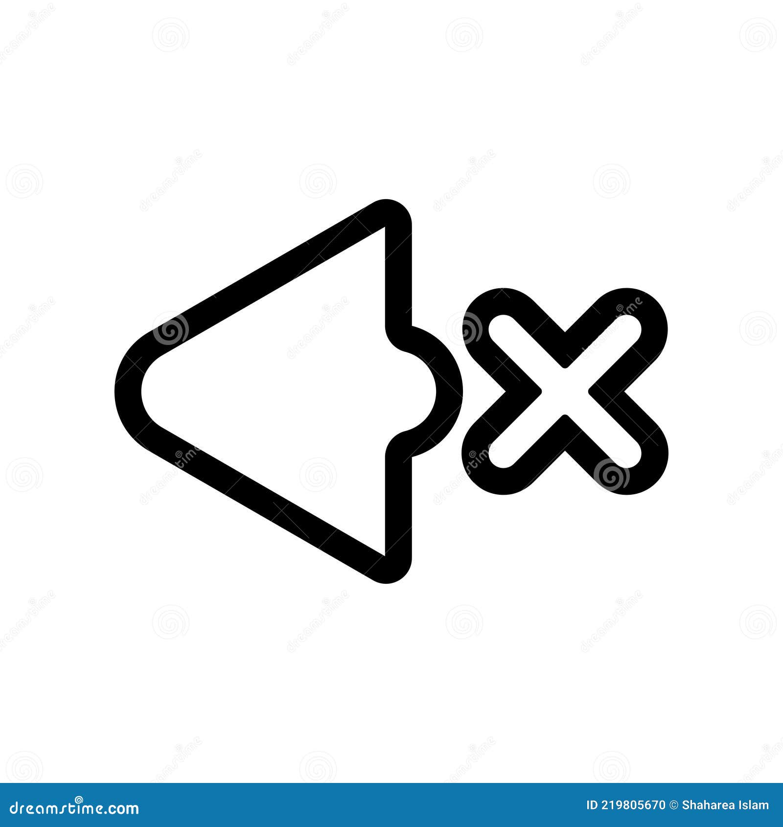 Mute Off Icon stock vector. Illustration of mute, volume - 219805670