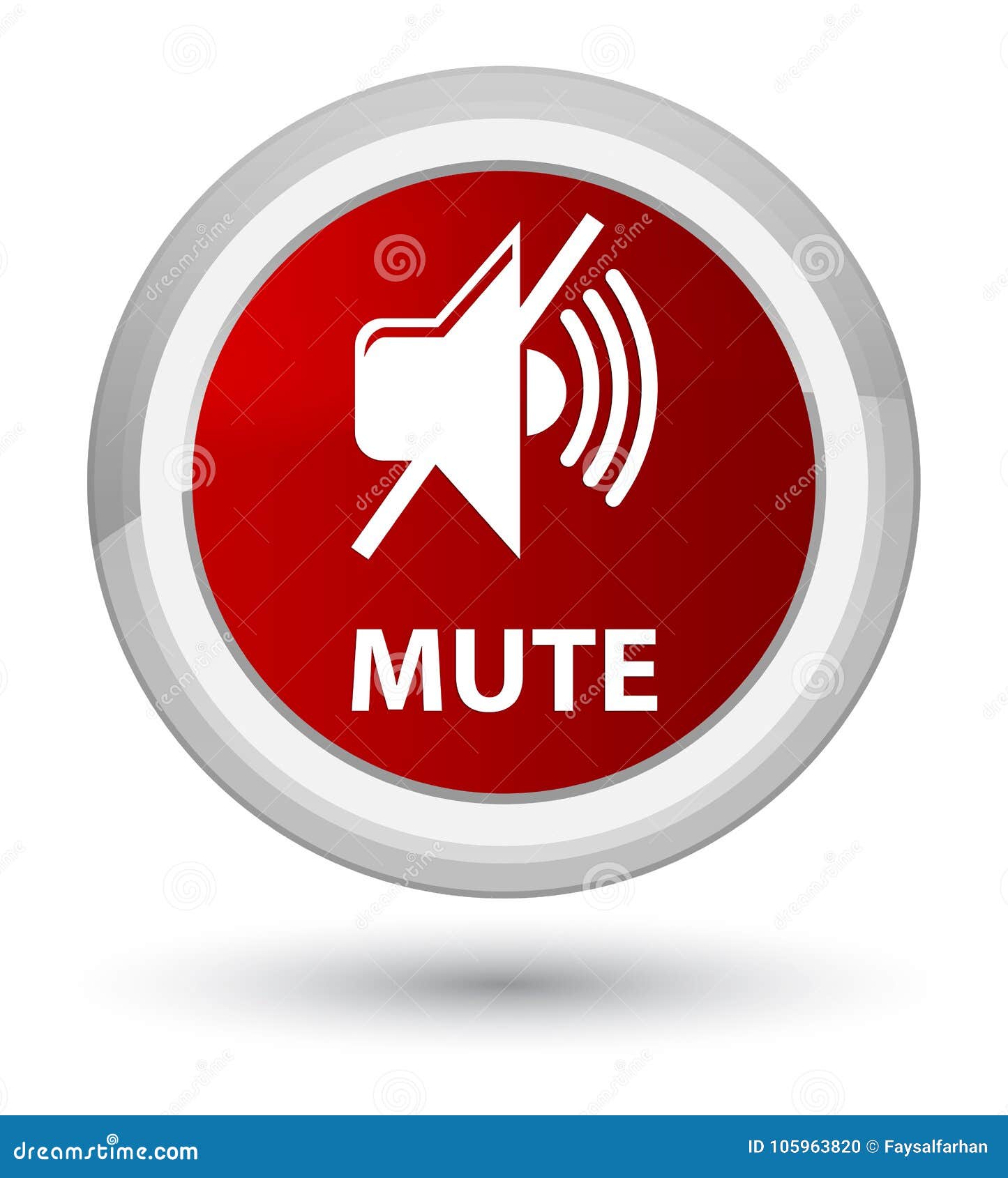 Mute Prime Red Round Button Stock Illustration - Illustration of symbol ...