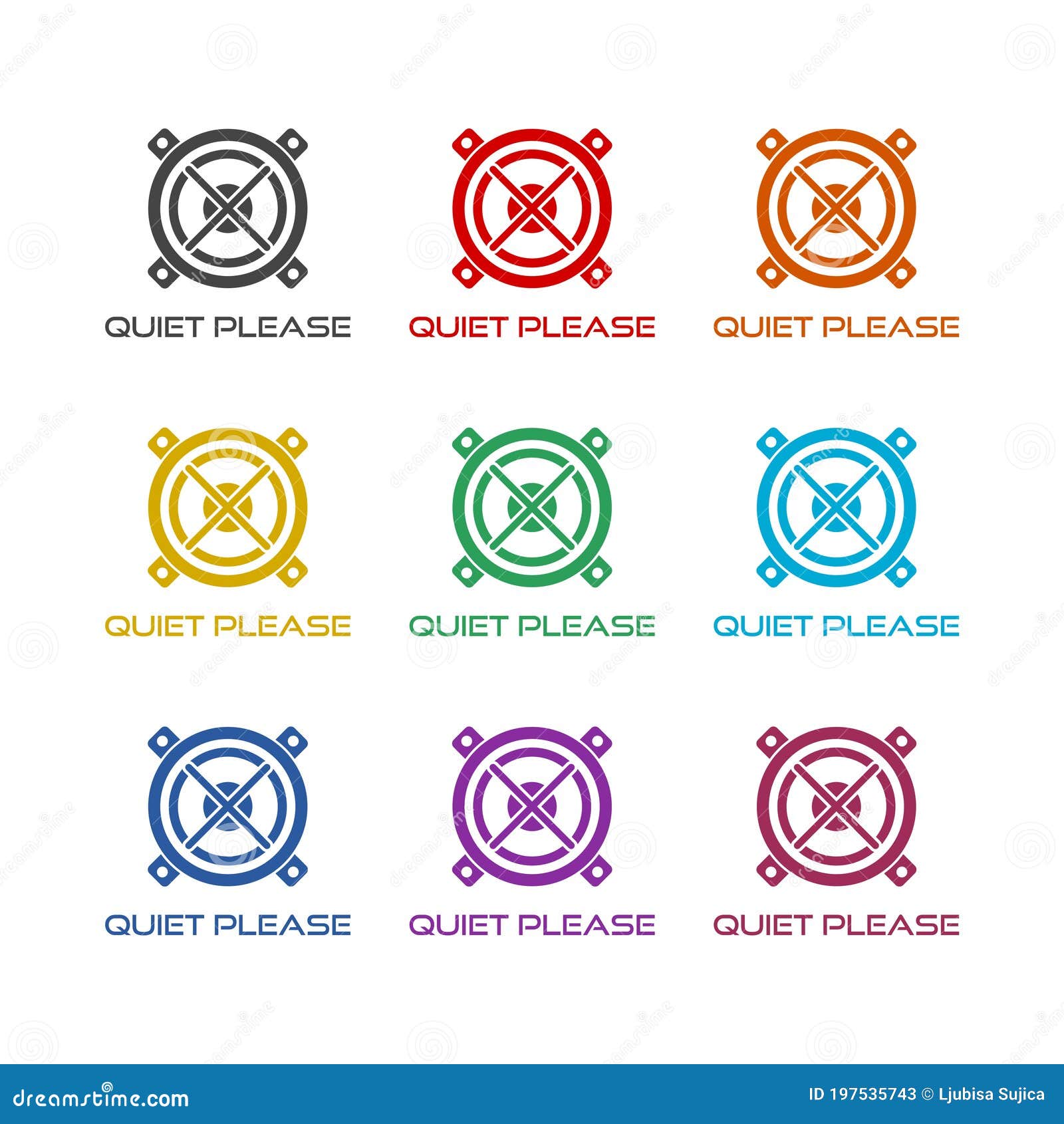 Mute, Quiet, Silence, Silent Icon, Color Set Stock Vector ... Mute, Quiet, Silence, Silent Icon, Color Set Stock Vector ...
