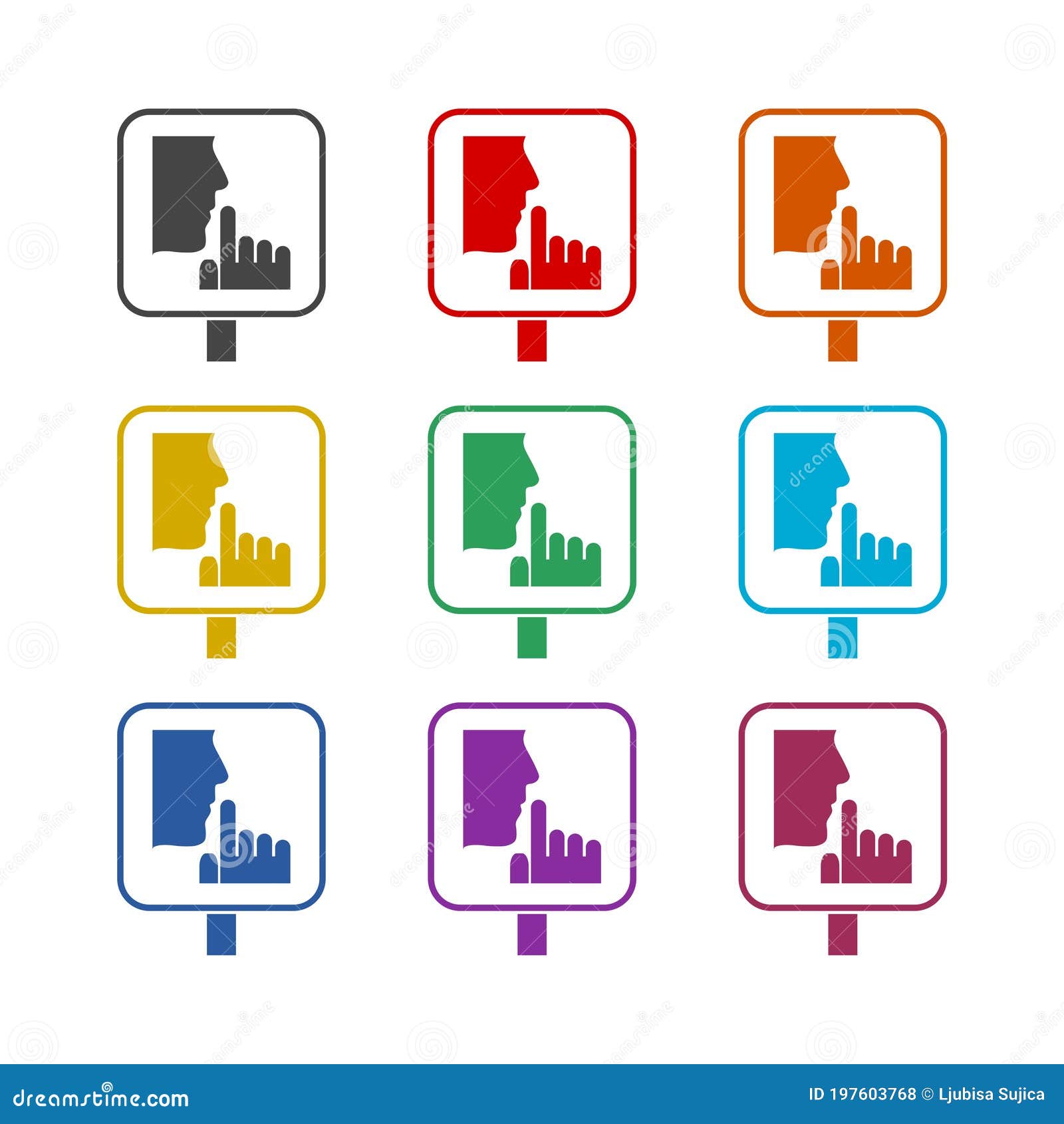 Mute, Quiet, Silence, Silent Icon, Color Set Stock Vector ... Mute, Quiet, Silence, Silent Icon, Color Set Stock Vector ...