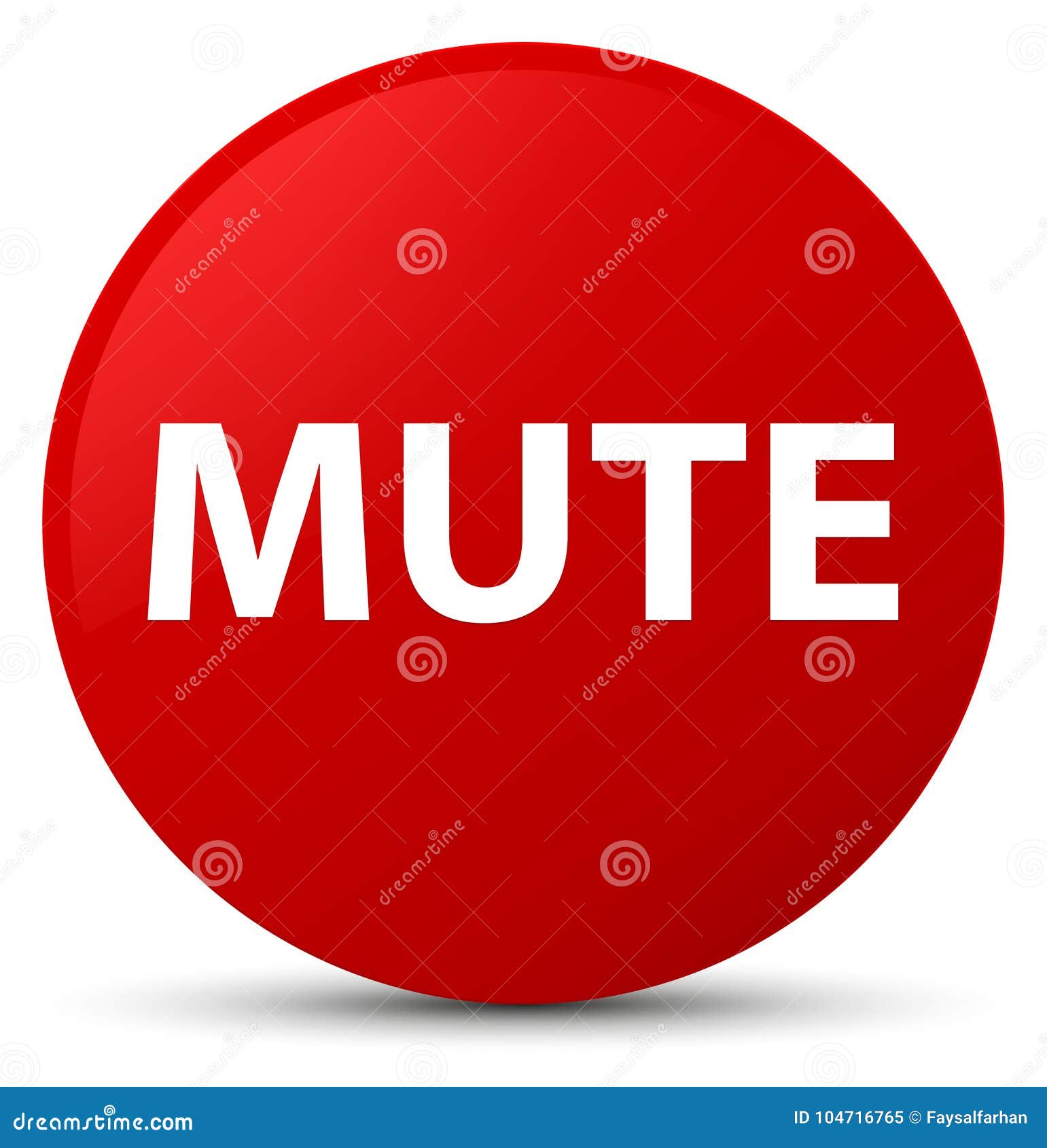 Mute red round button stock illustration. Illustration of word - 104716765