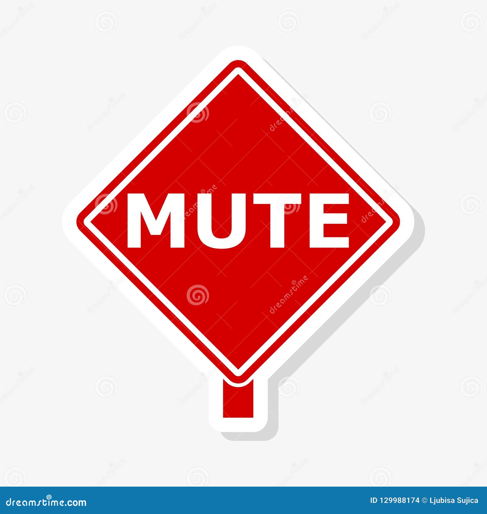 Mute Road Red Tag Sign Sticker Stock Vector - Illustration of isolated ...
