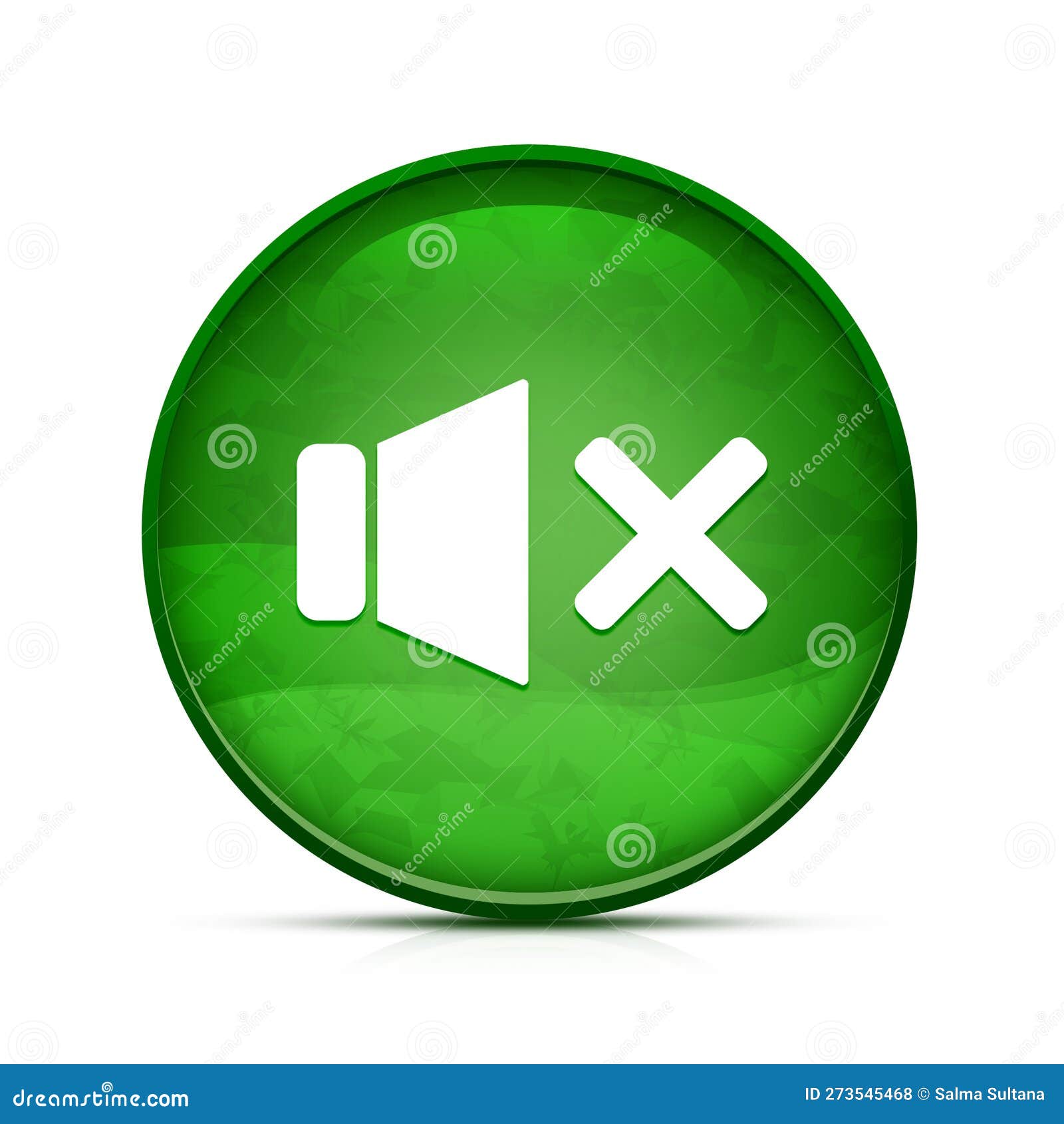 Mute Sound Help Icon on Classy Splash Green Round Button Illustration ...