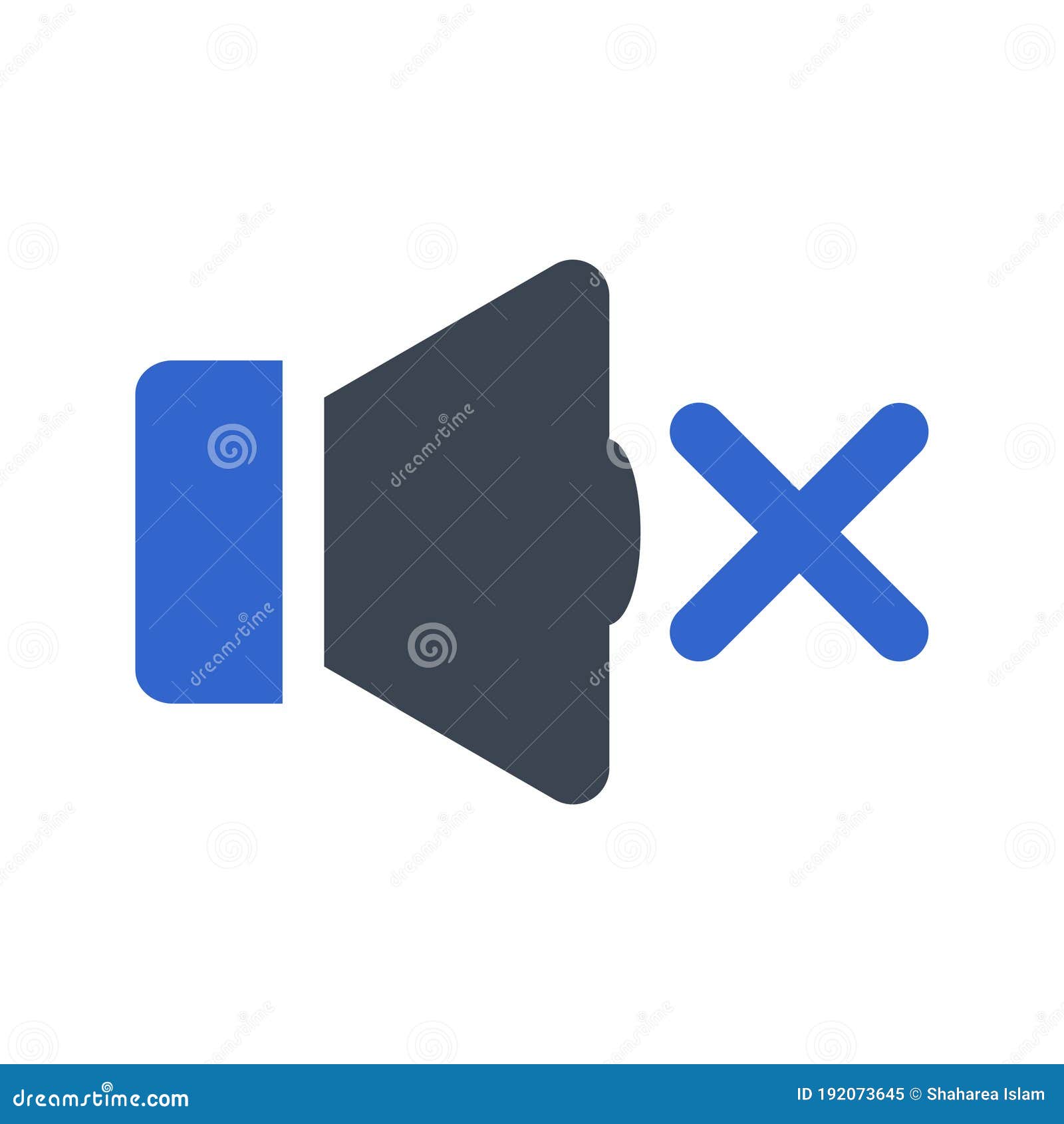 Mute sound Icon stock vector. Illustration of icon, audio - 192073645