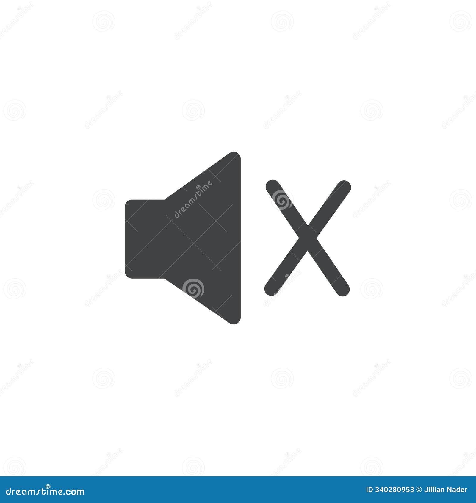 Mute Sound Icon Simple Vector Symbol Stock Vector - Illustration of ...