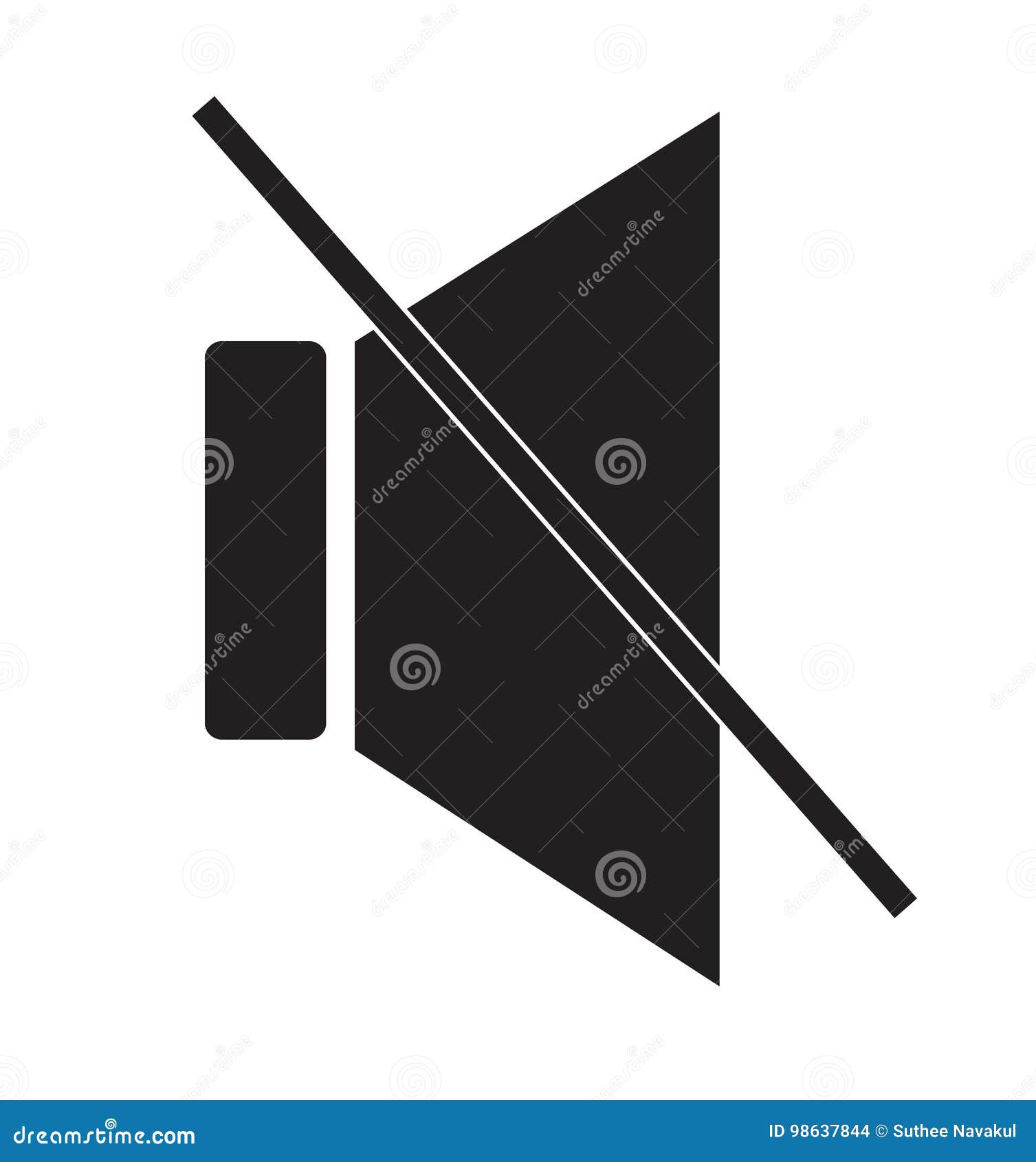 Mute No Sound Outline Icon. Signs And Symbols Can Be Used For Web, Logo ...
