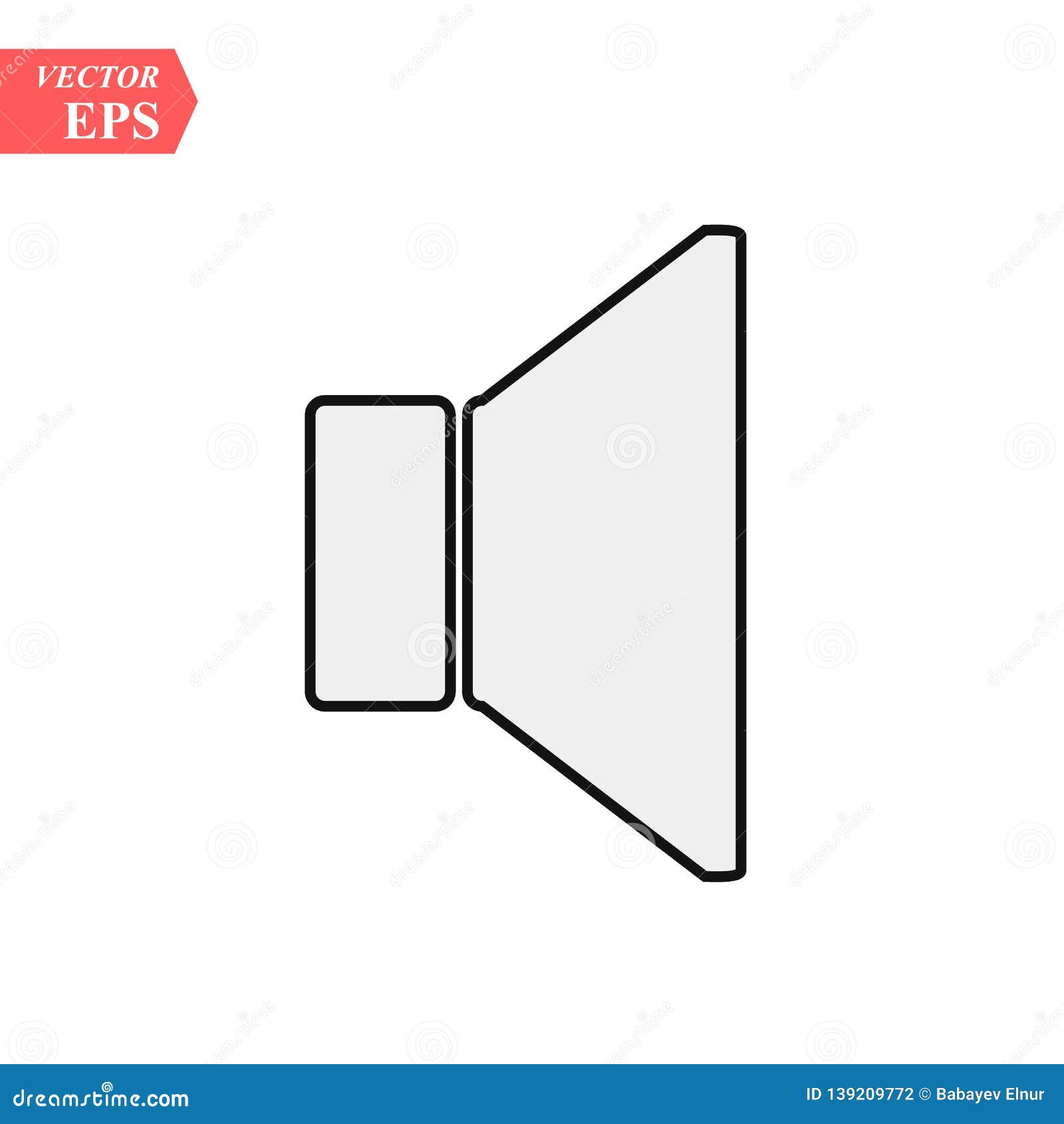 Mute Sound Vector Icon on Whrite Backround. Stock Vector - Illustration ...