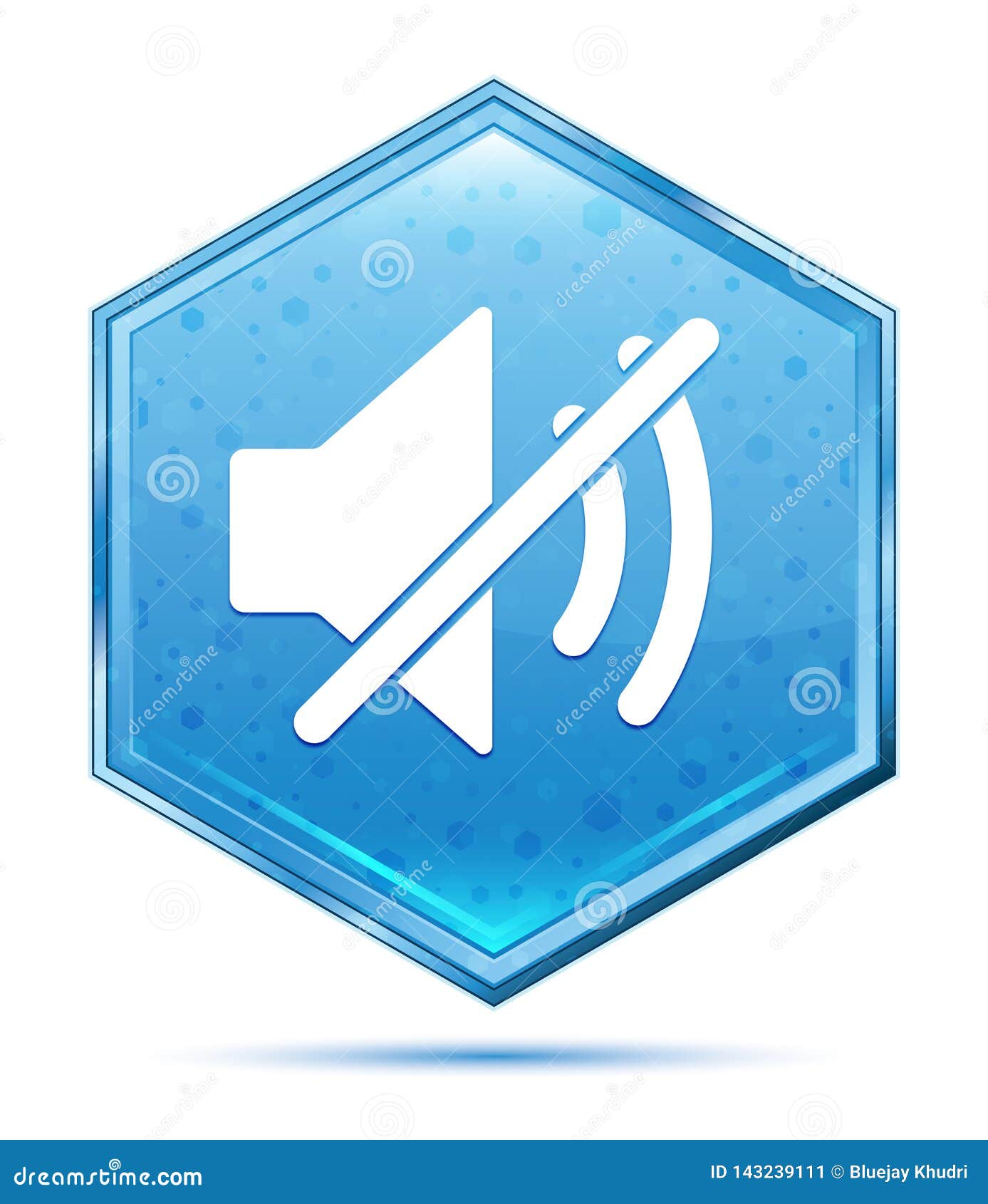 Mute Speaker Icon Crystal Blue Hexagon Button Stock Illustration ...