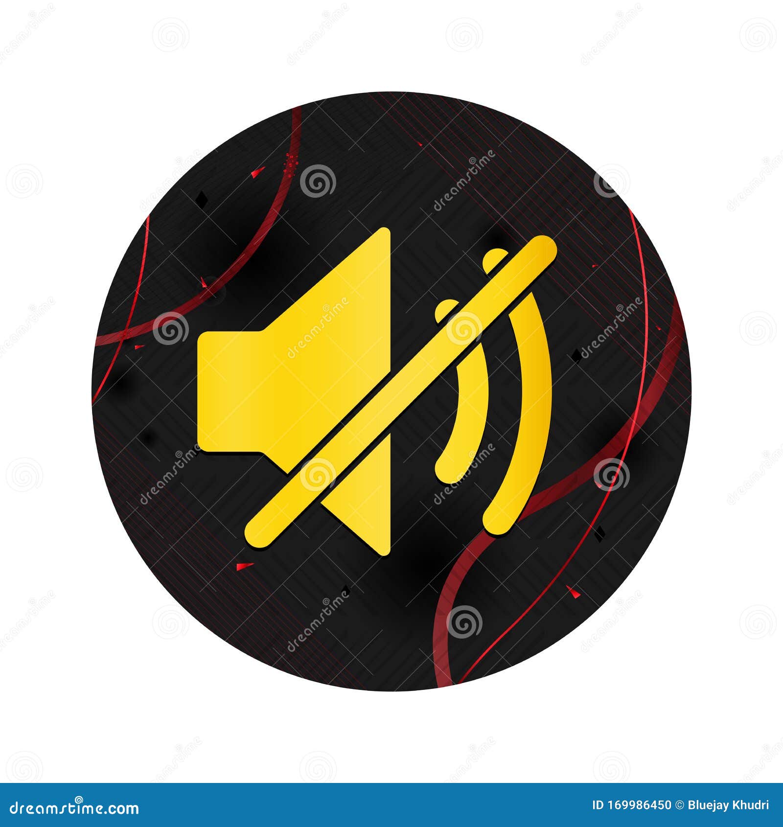 Mute Speaker Icon Elegant Black Round Button Stock Vector ...