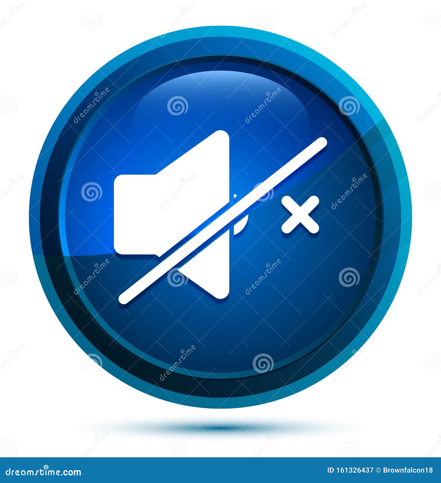 Mute Speaker Icon Elegant Blue Round Button Illustration Stock Vector ...