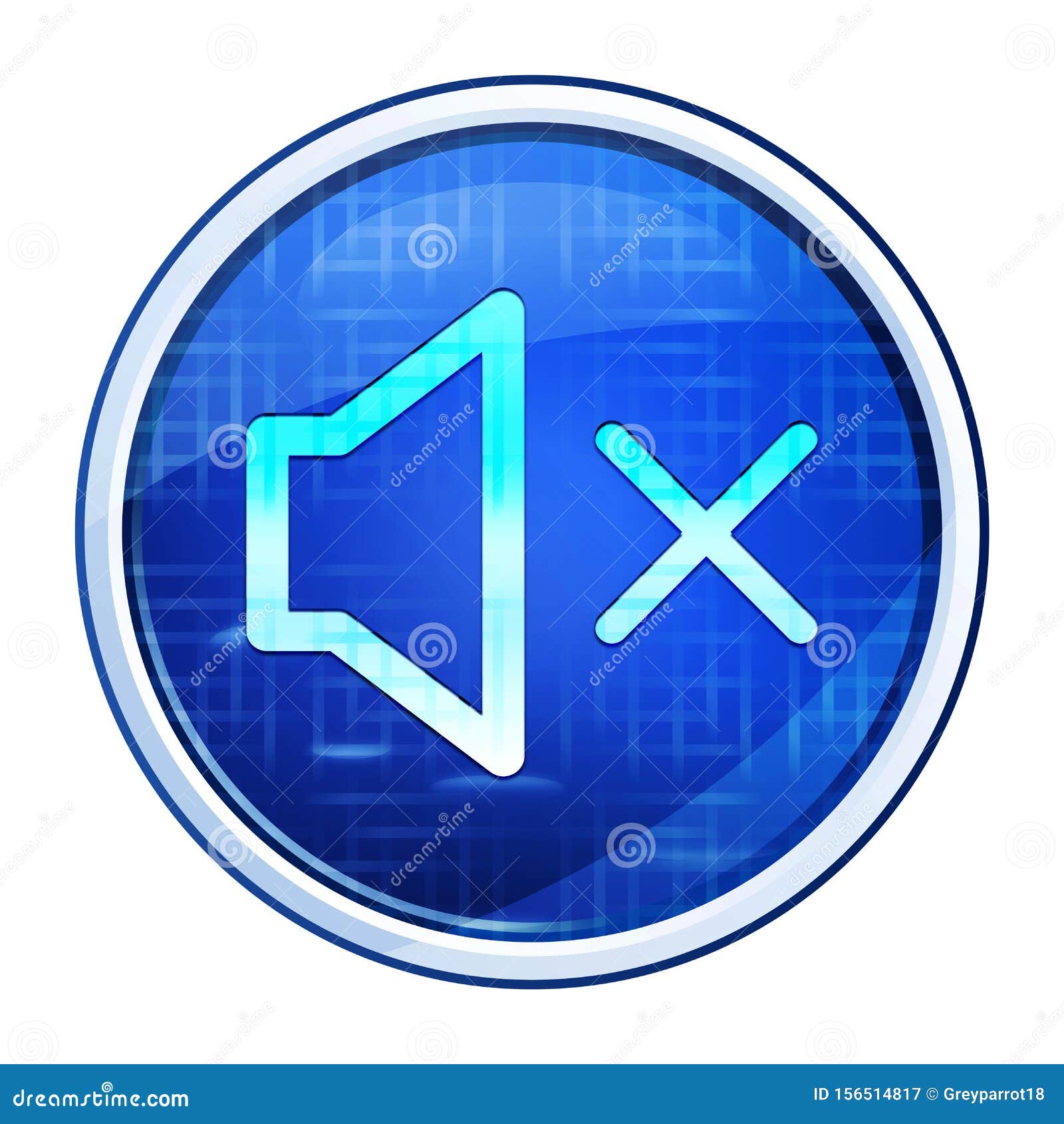 Mute Speaker Icon Futuristic Blue Round Button Vector Illustration ...