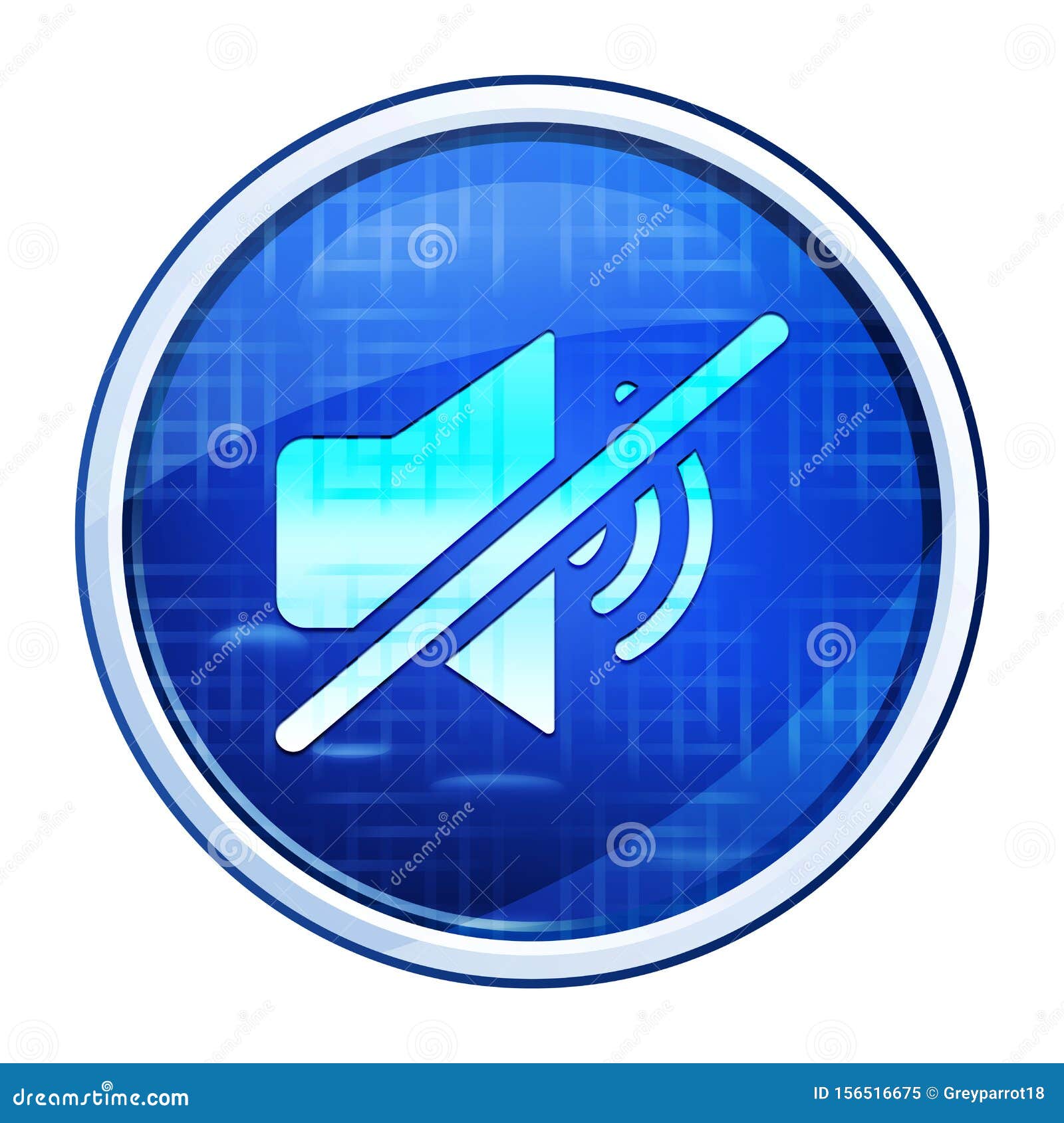 Mute Speaker Icon Futuristic Blue Round Button Vector Illustration ...