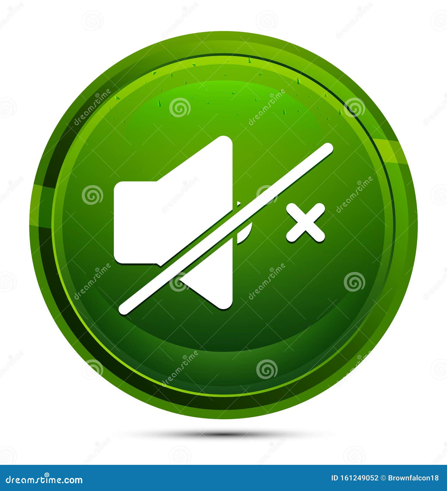 Mute Speaker Icon Glassy Green Round Button Illustration Stock Vector ...