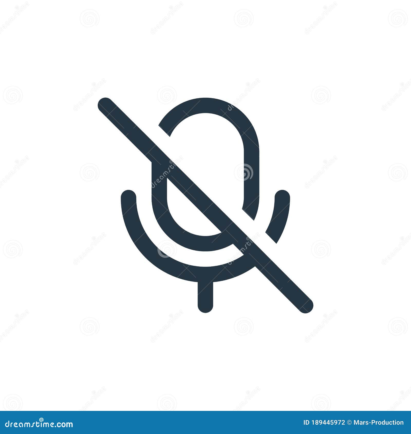 Mute Vector Icon Isolated on White Background. Outline, Thin Line Mute ...