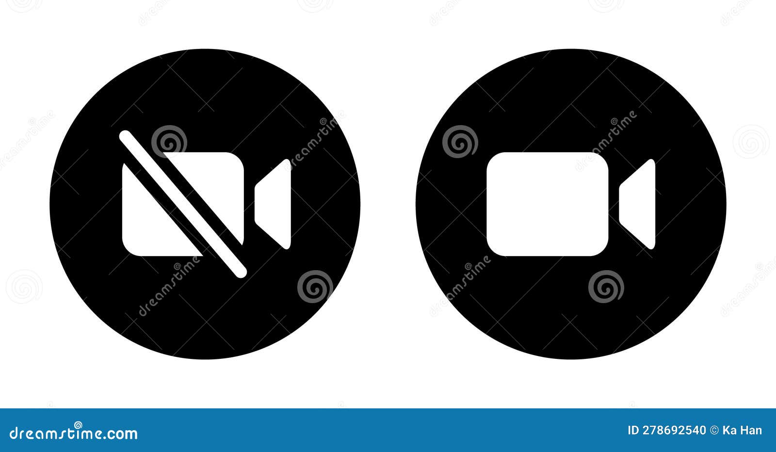 Mute Video, Off-camera Icon Vector. Streaming Video Button Symbol Stock ...