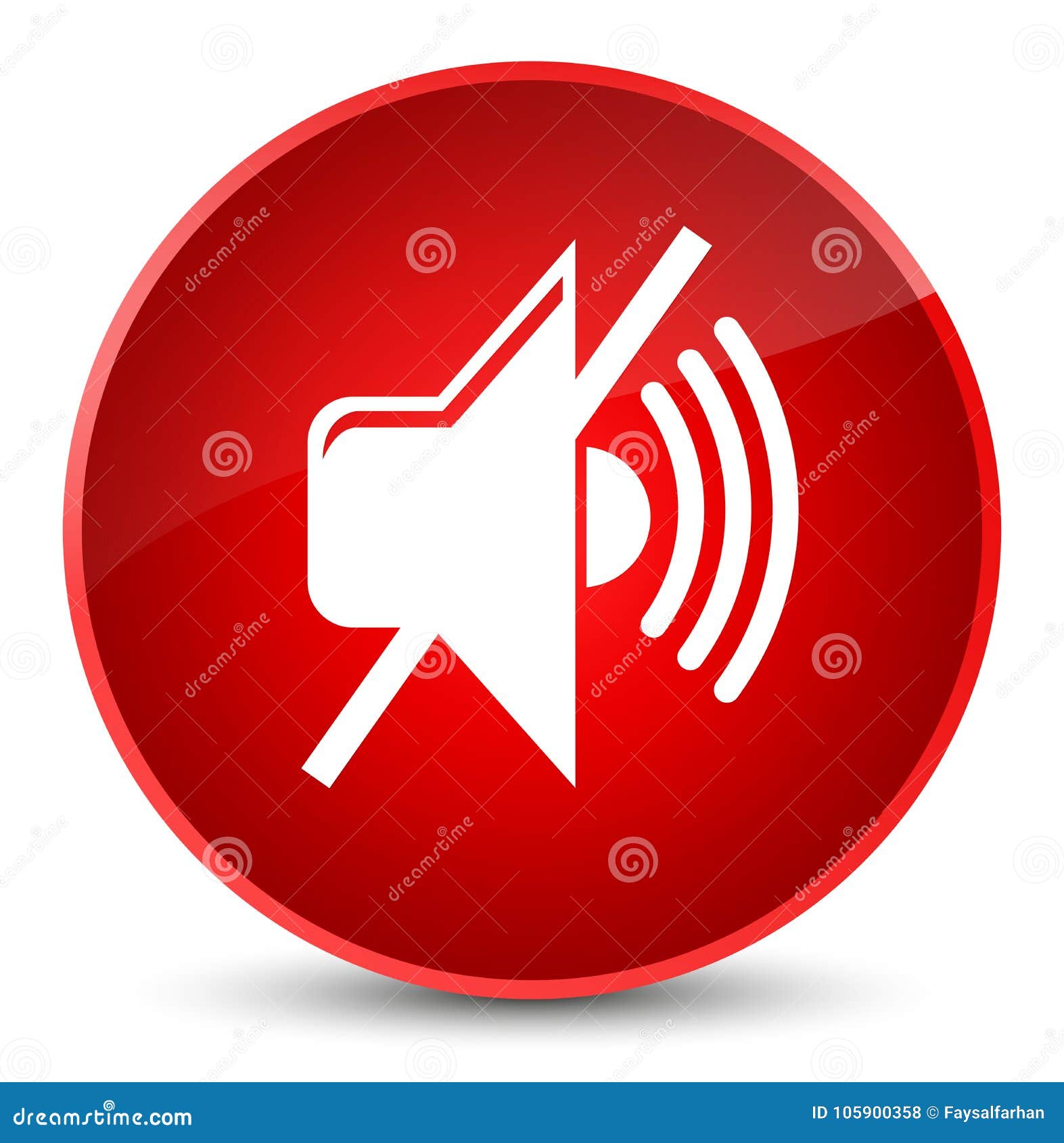 Mute Volume Icon Elegant Red Round Button Stock Illustration ...