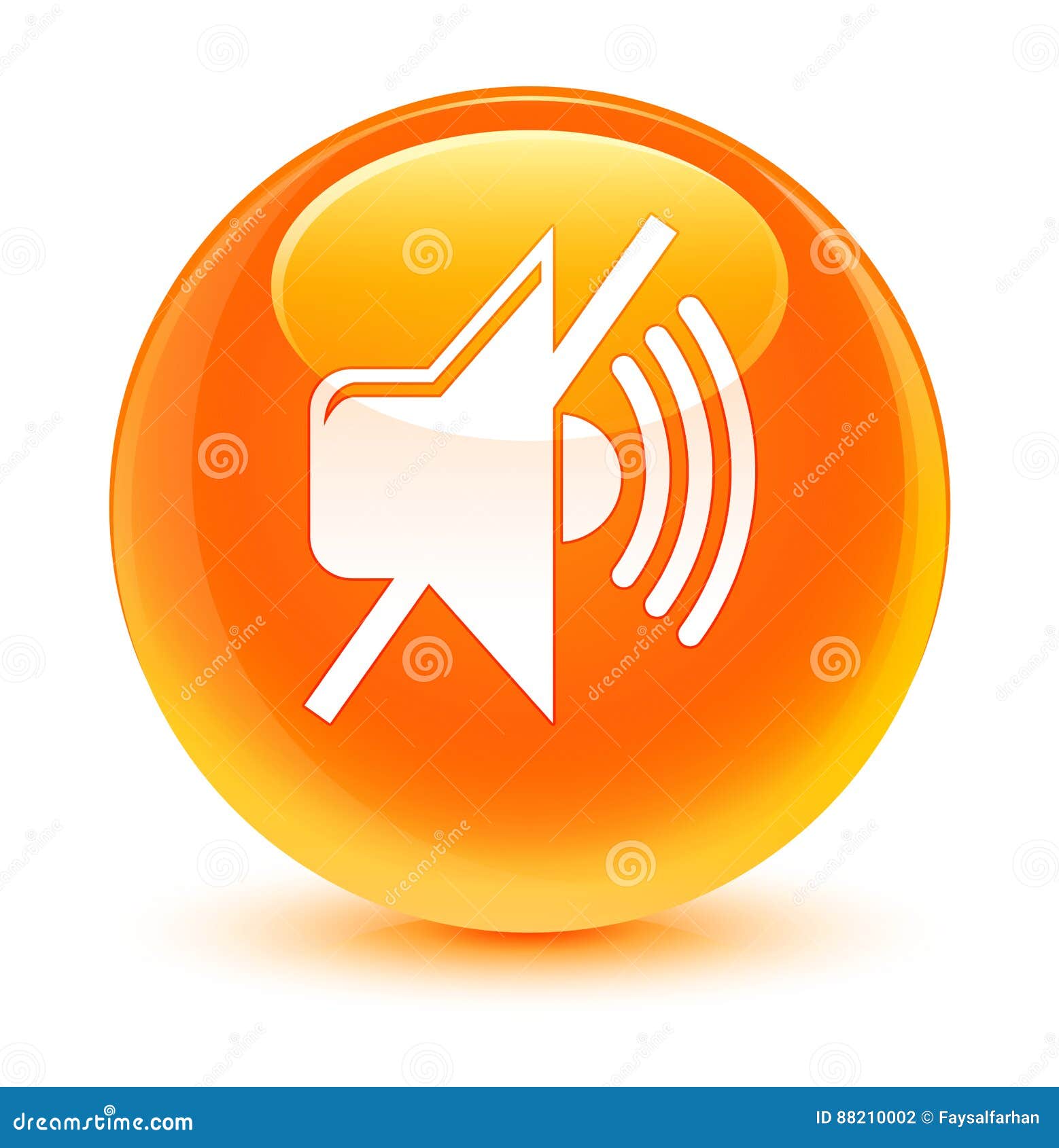 Mute Volume Icon Glassy Orange Round Button Stock Illustration ...