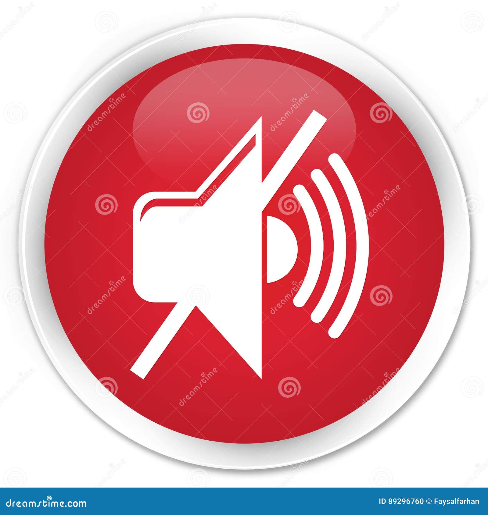 Mute Volume Icon Premium Red Round Button Stock Illustration ...