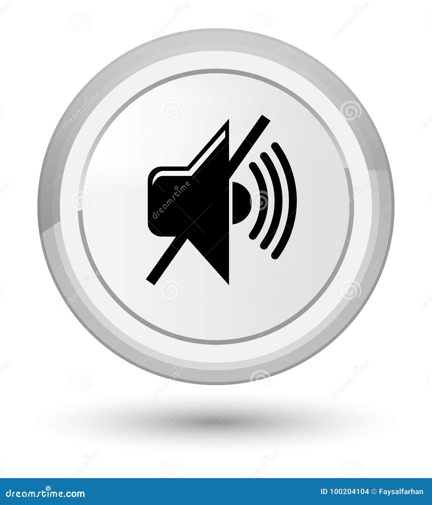 Mute Volume Icon Prime White Round Button Stock Illustration ...
