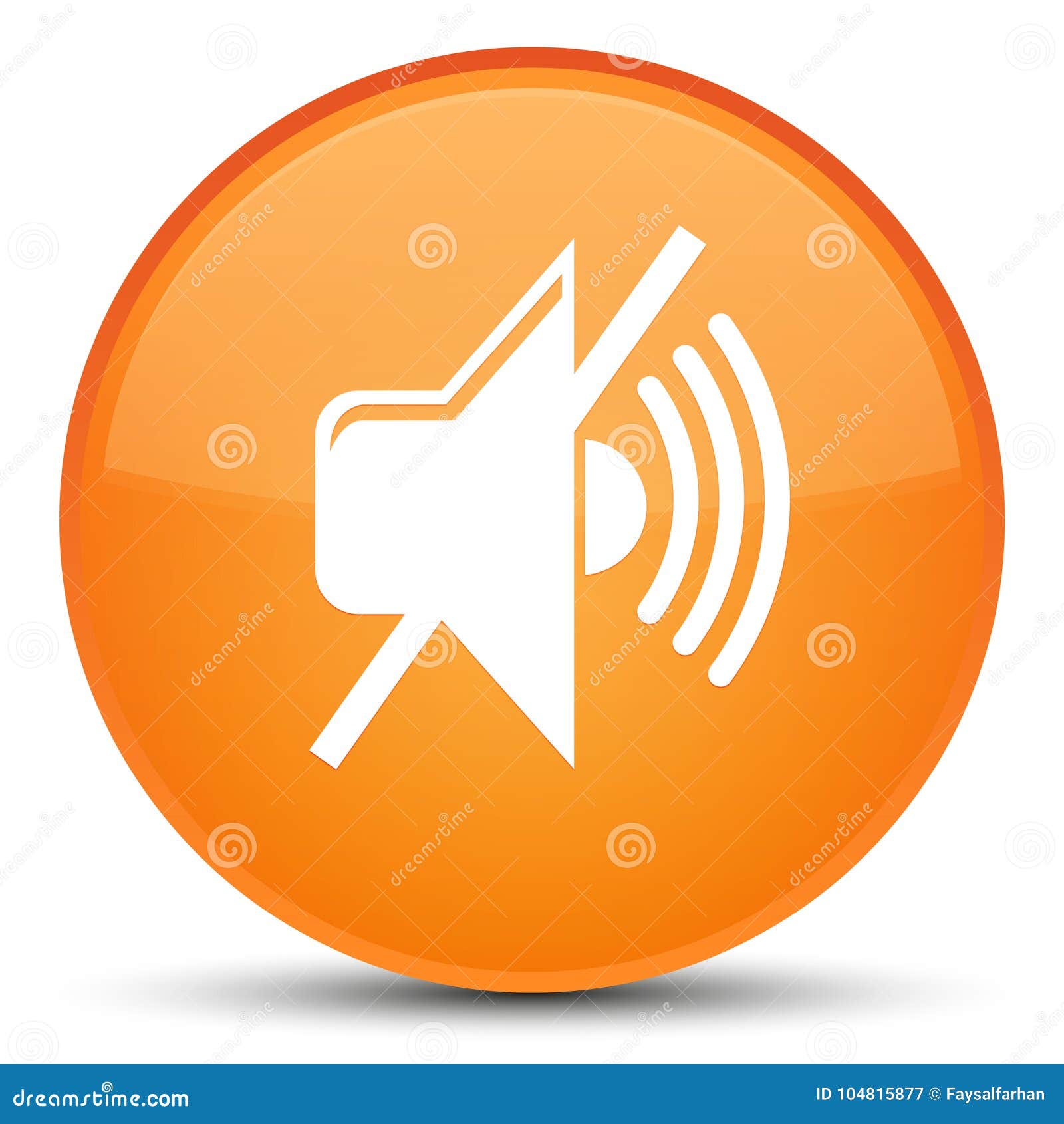 Mute Volume Icon Special Orange Round Button Stock Illustration ...