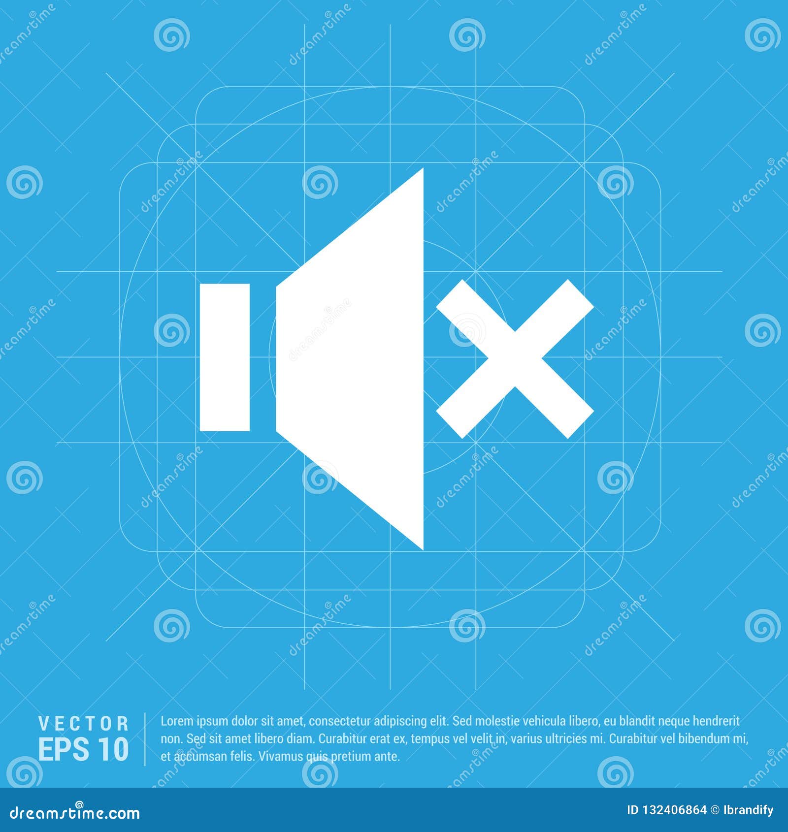 Mute volume Icon stock vector. Illustration of design - 132406864