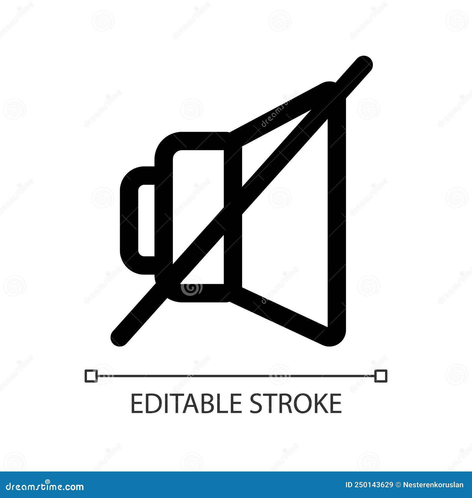 Mute white linear ui icon stock vector. Illustration of pictogram ...