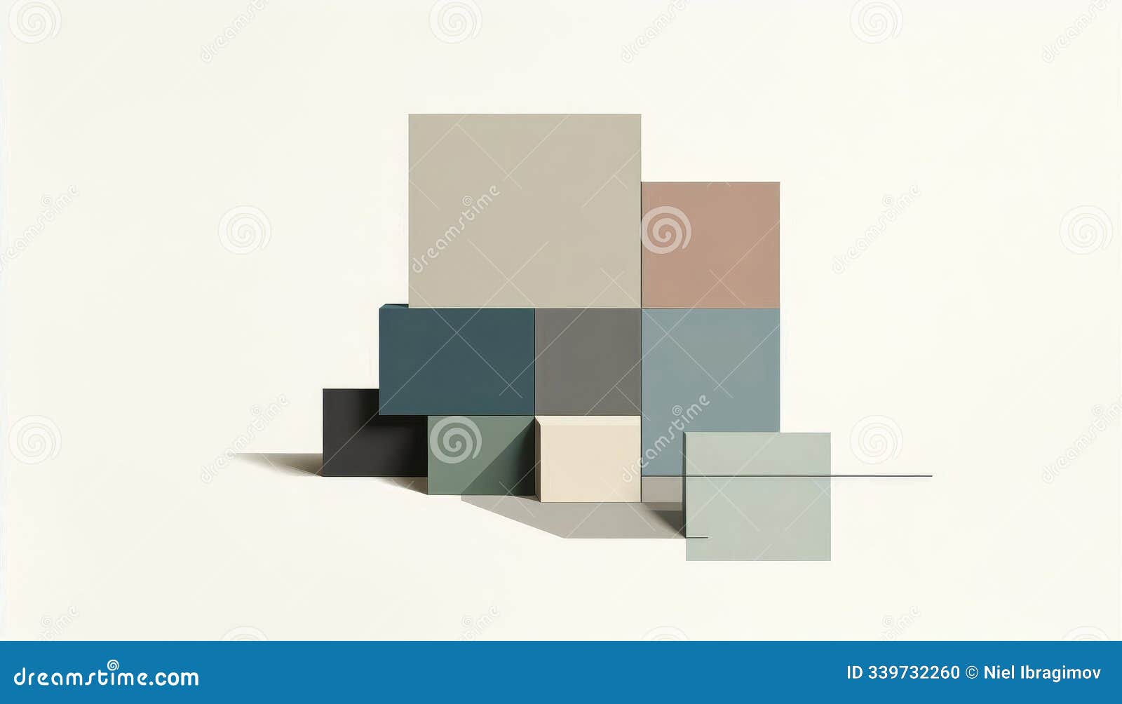Muted Color Blocks in Balanced Abstract Composition Stock Photo - Image ...