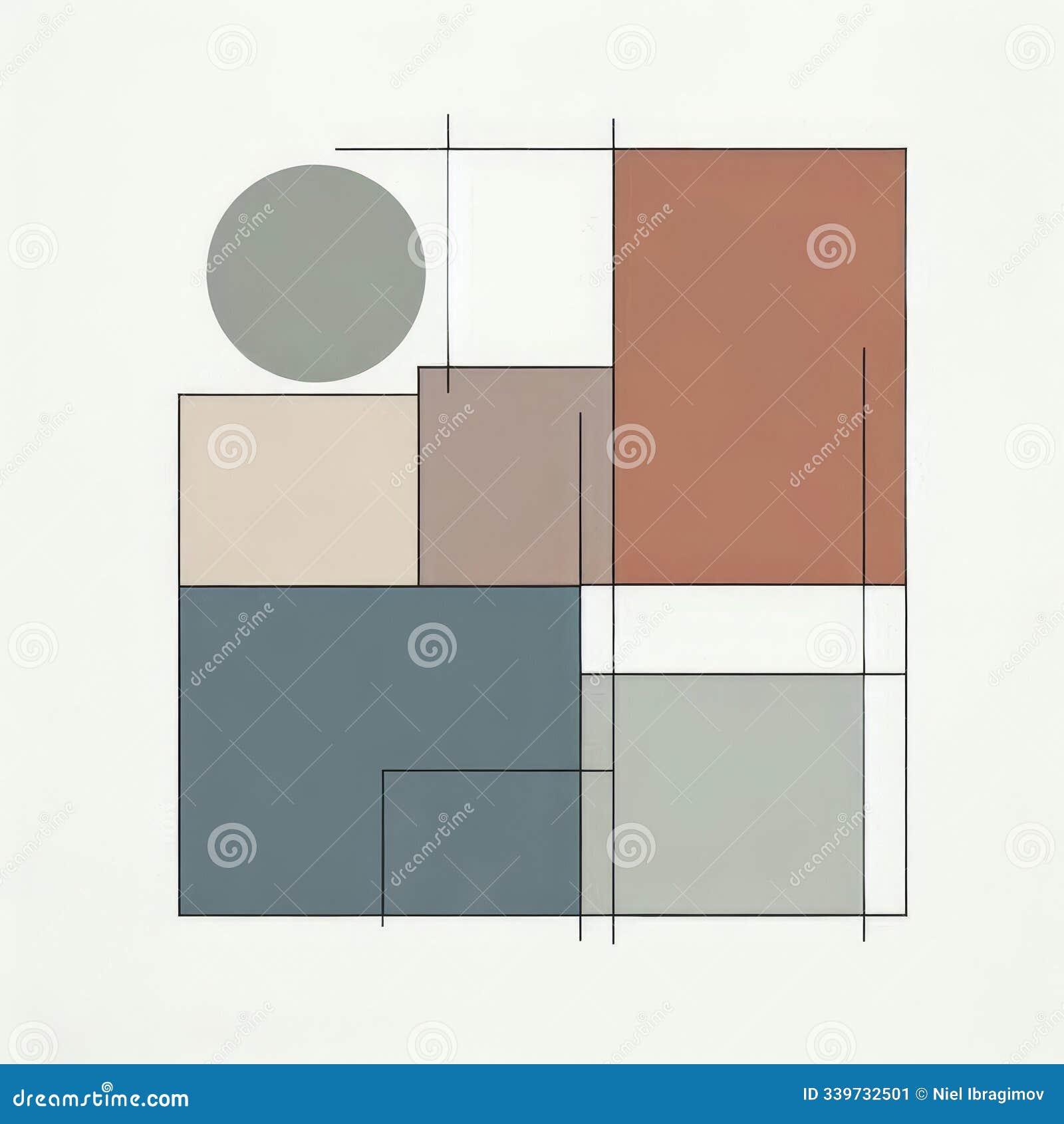 Muted Color Blocks in Balanced Abstract Composition Stock Image - Image ...