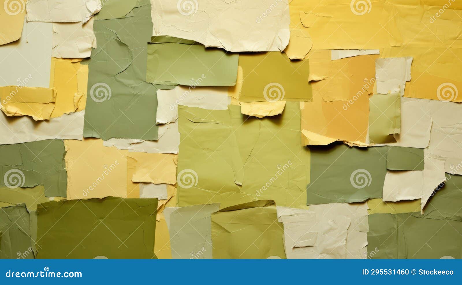 Muted Color Palette Collage: Abstract Art with Torn Polyester and ...