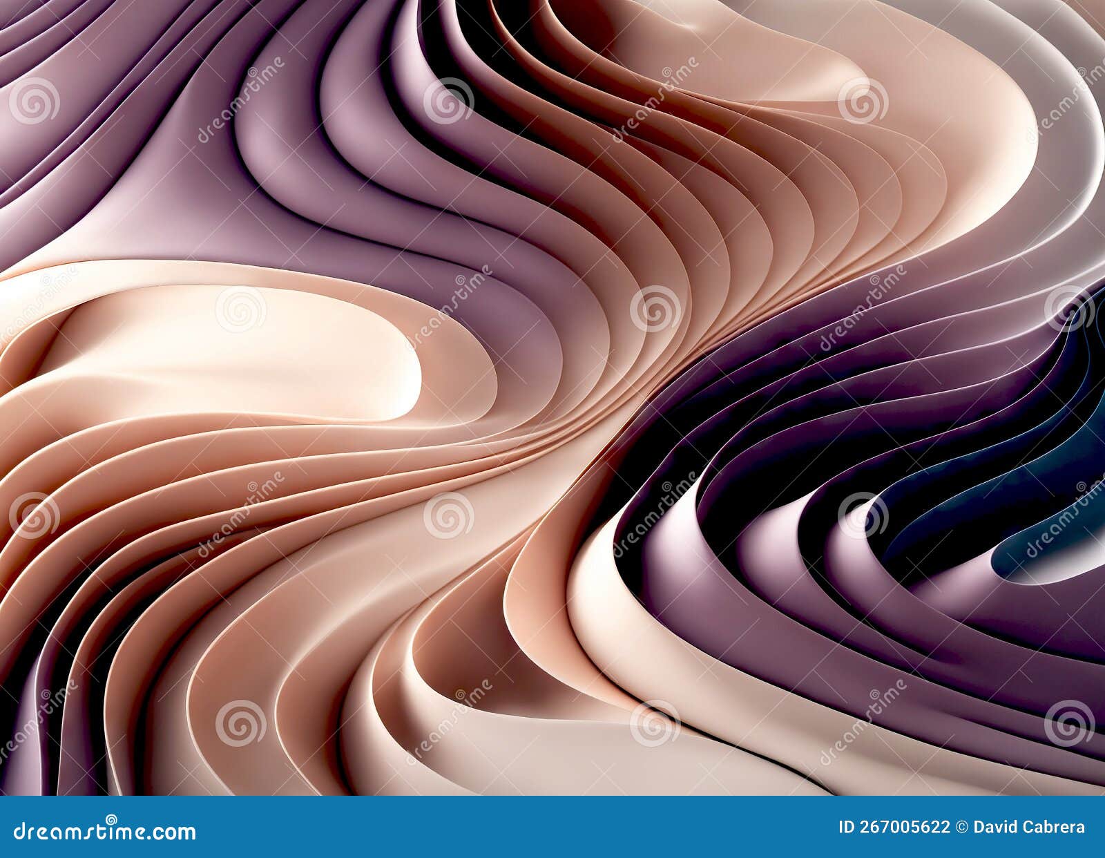 Muted Colored Silky Smooth Abstract Waves Folded Stock Illustration ...