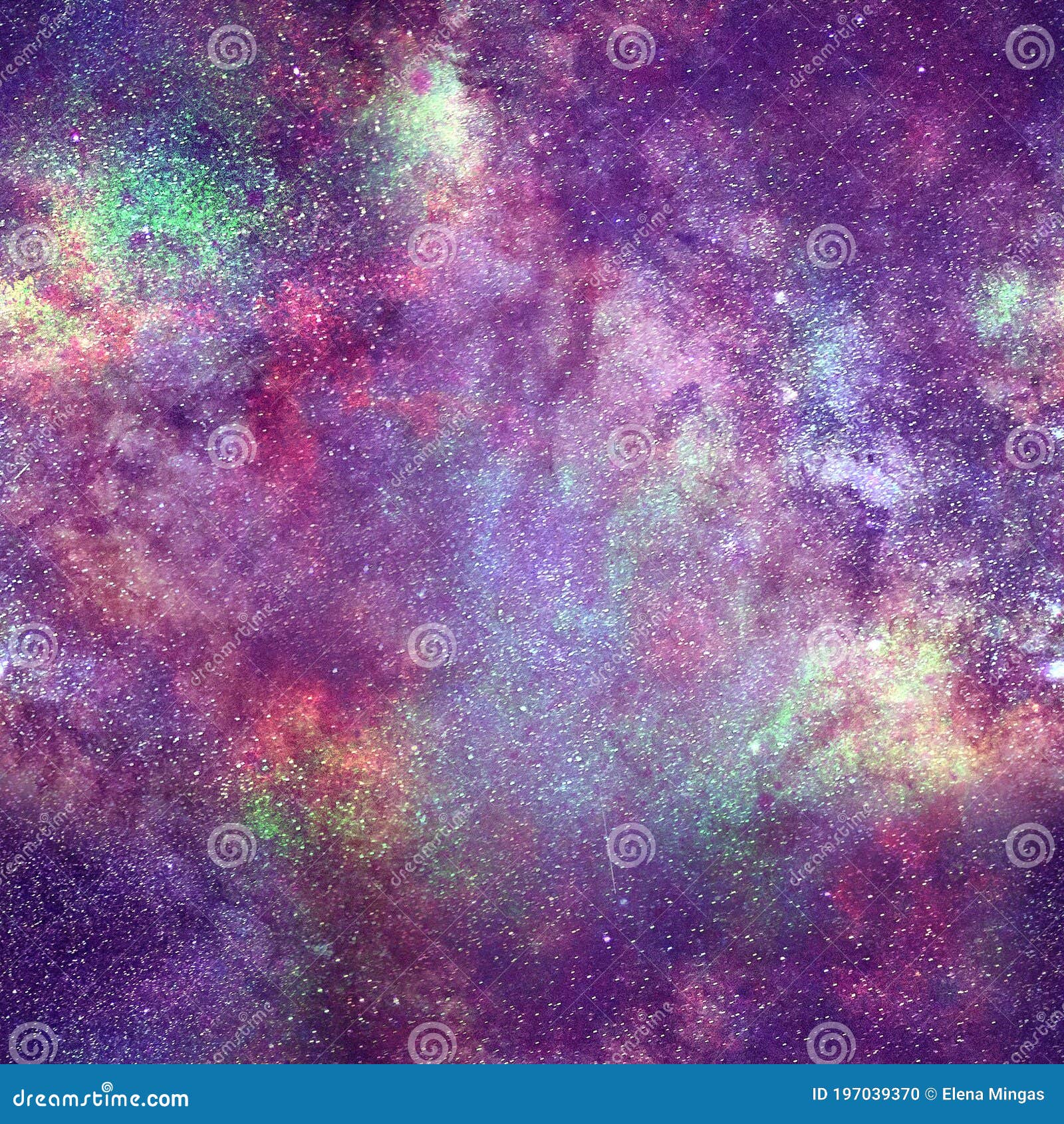 Muted Galaxy Universe Space Print Stock Illustration - Illustration of ...