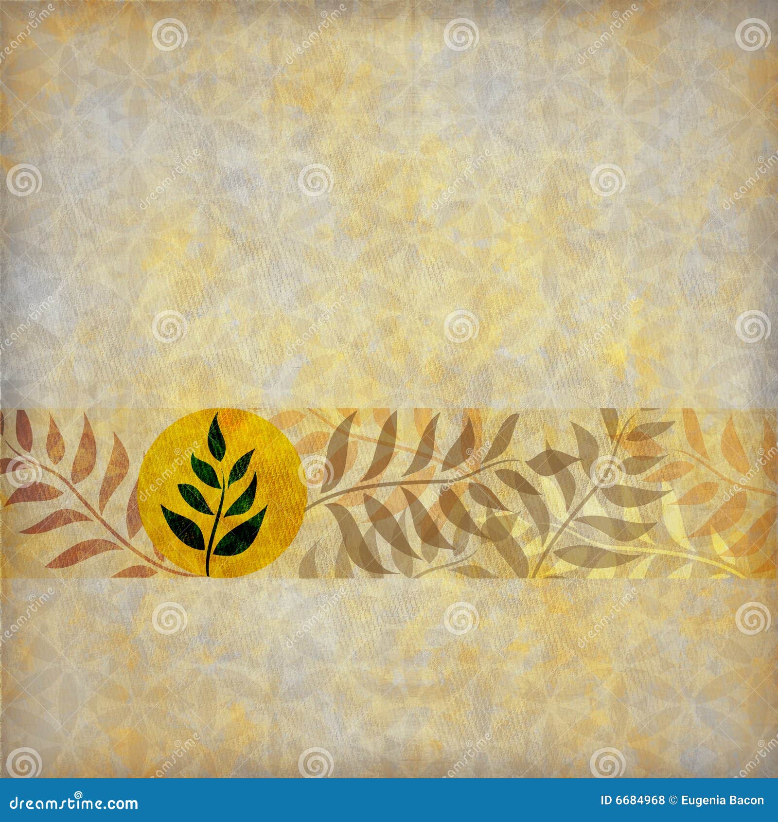 Muted Leaves on Natural Brown Background Stock Illustration ...