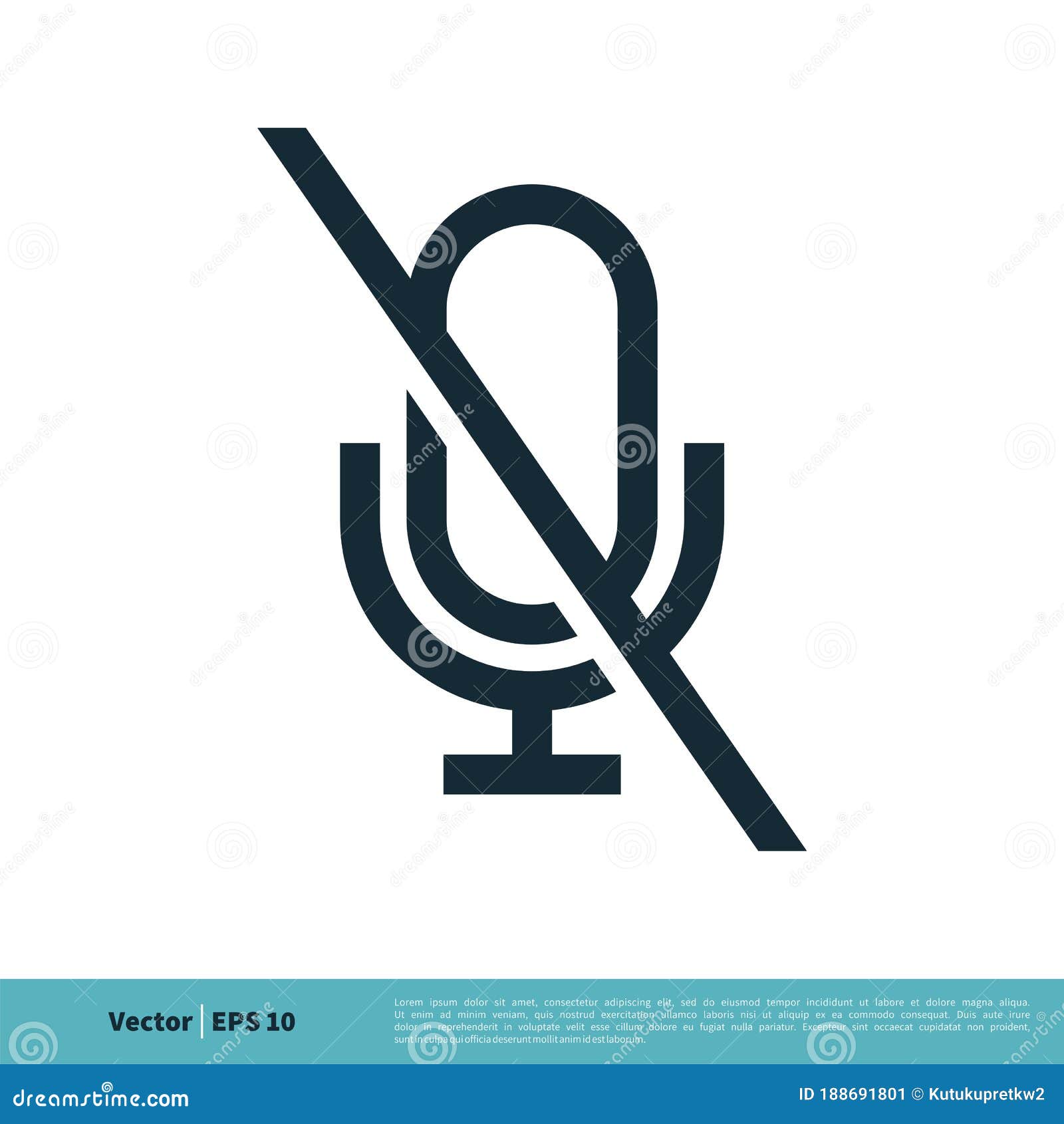 Muted Microphone Icon Vector Logo Template Illustration Design. Vector ...