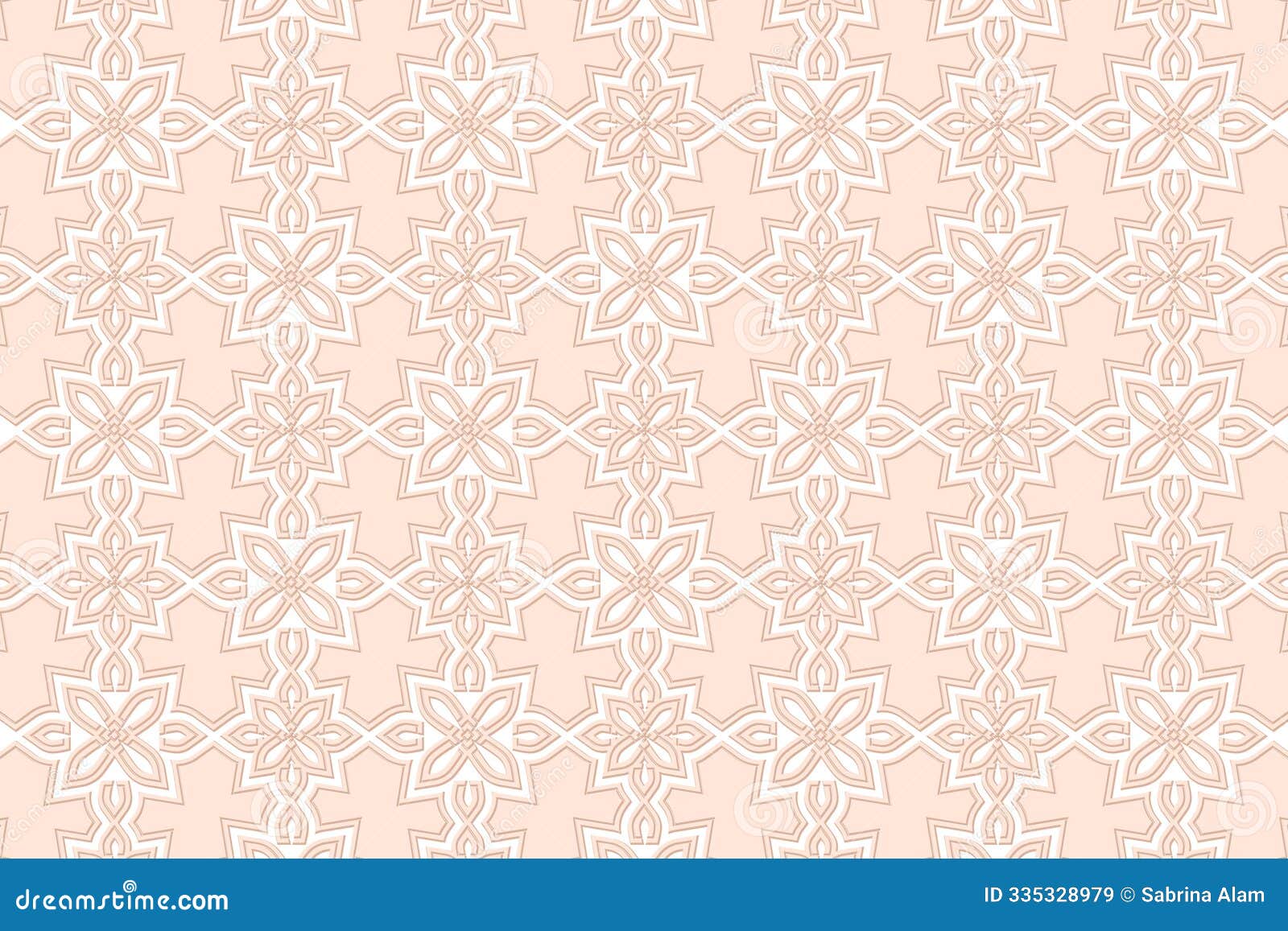 Muted Tile Background, Geometric Floral Seamless Pattern Stock ...
