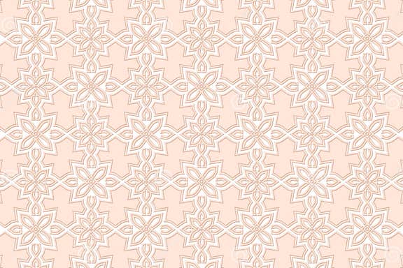 Muted Tile Background, Geometric Floral Seamless Pattern Stock ...