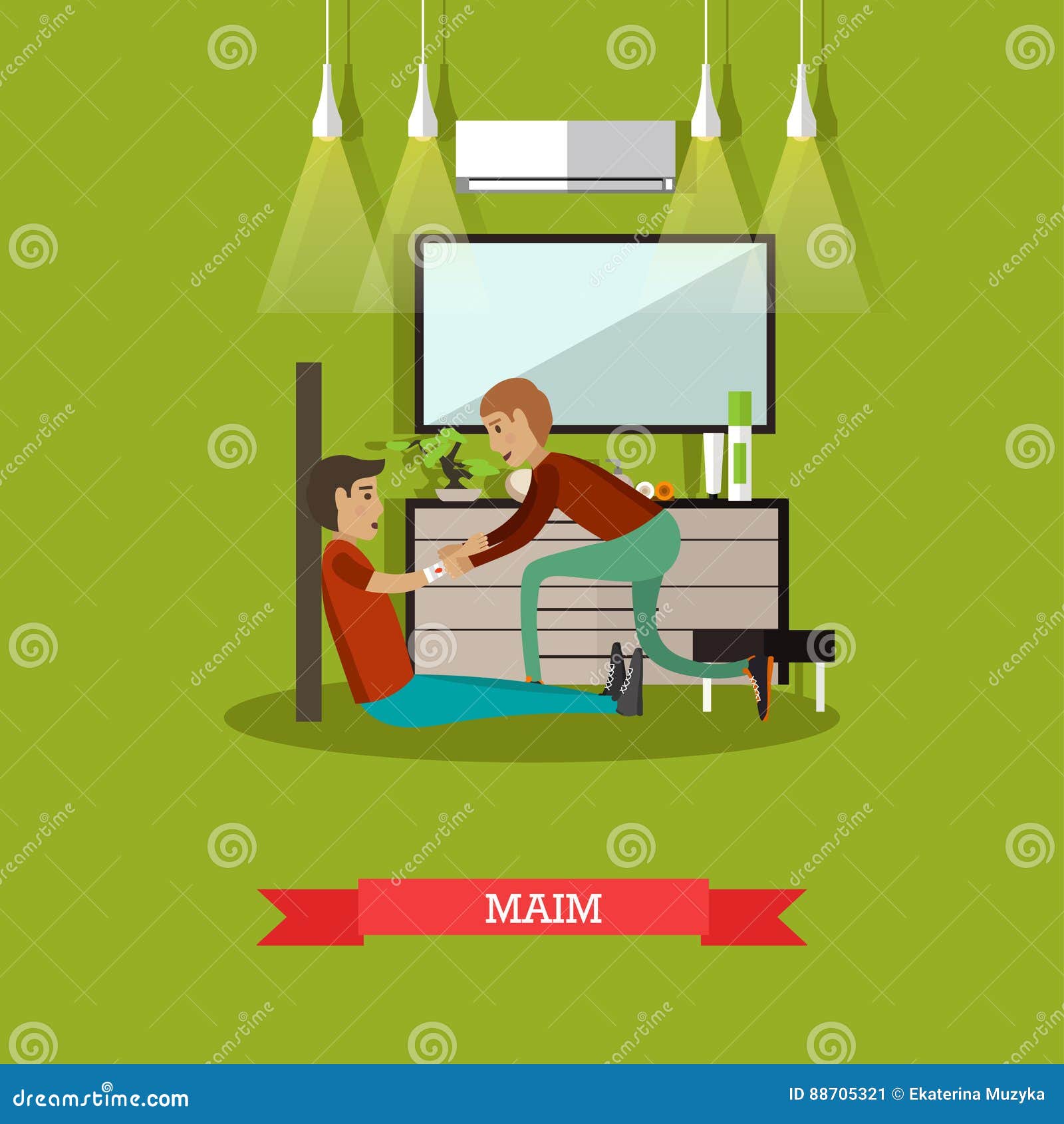 Mutile El Ejemplo Del Vector Del Concepto En Estilo Plano Ilustración ...