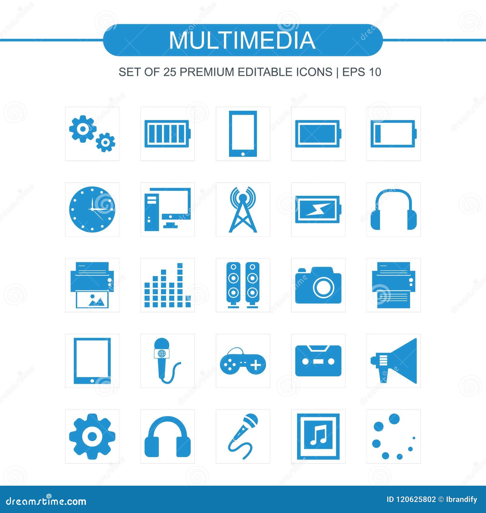 Mutimedia icons set vector stock vector. Illustration of document ...