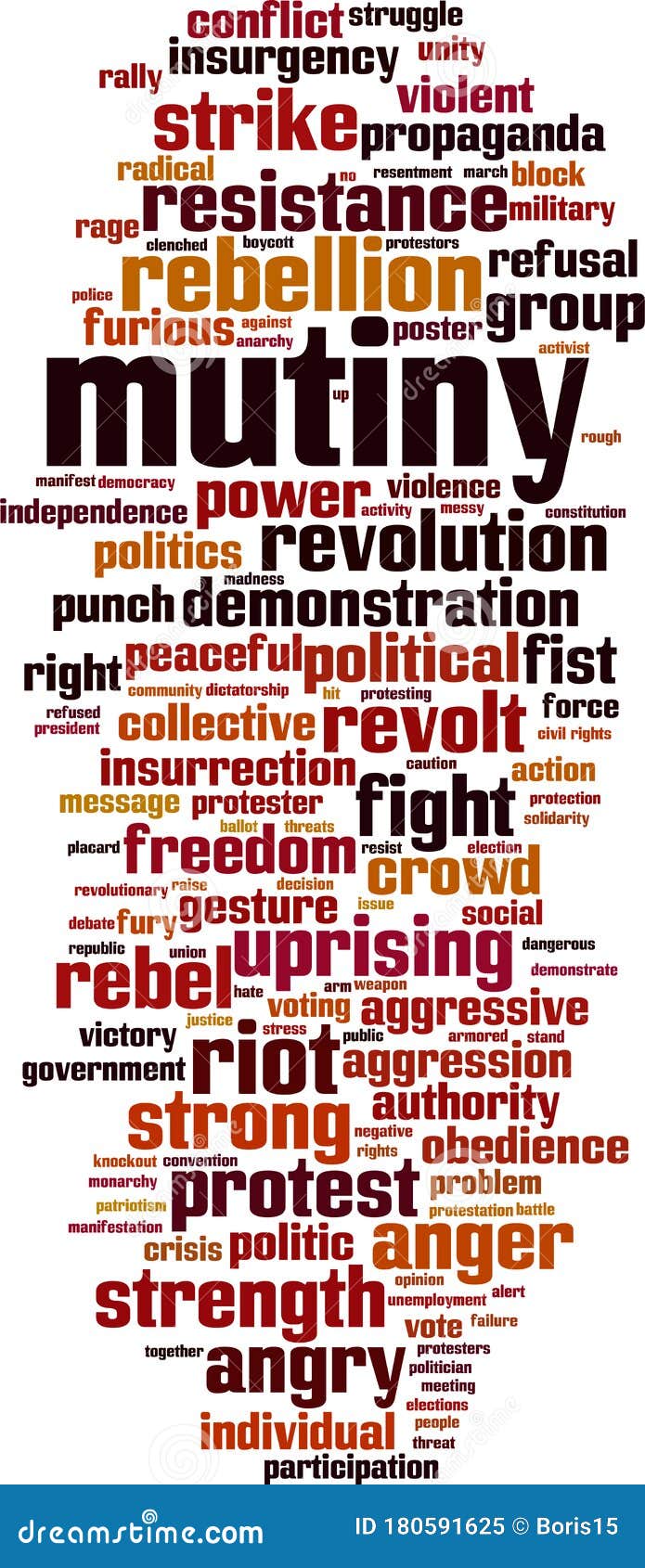 Mutiny word cloud stock vector. Illustration of revolt - 180591625