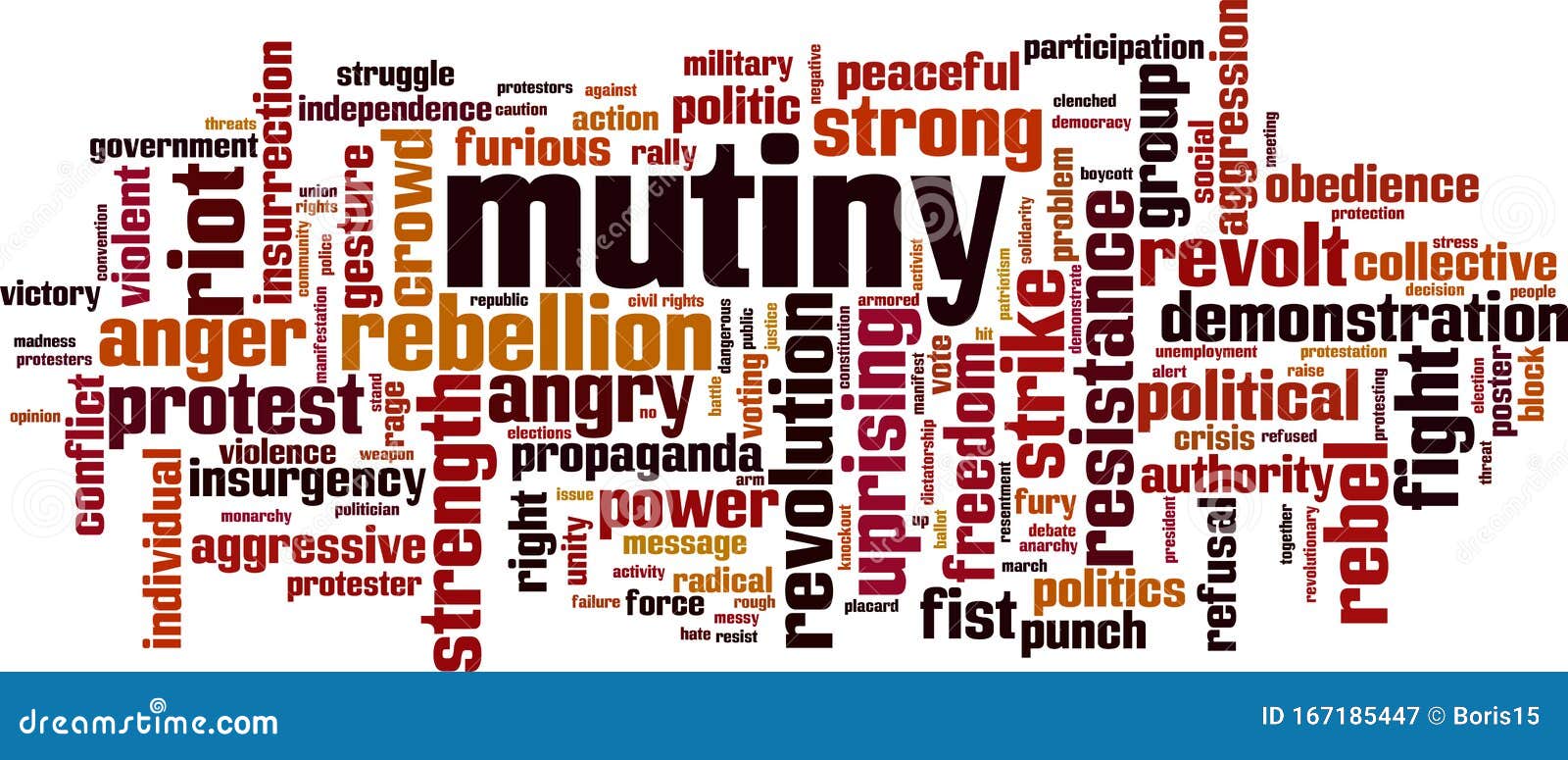 Mutiny word cloud stock vector. Illustration of revolt - 167185447