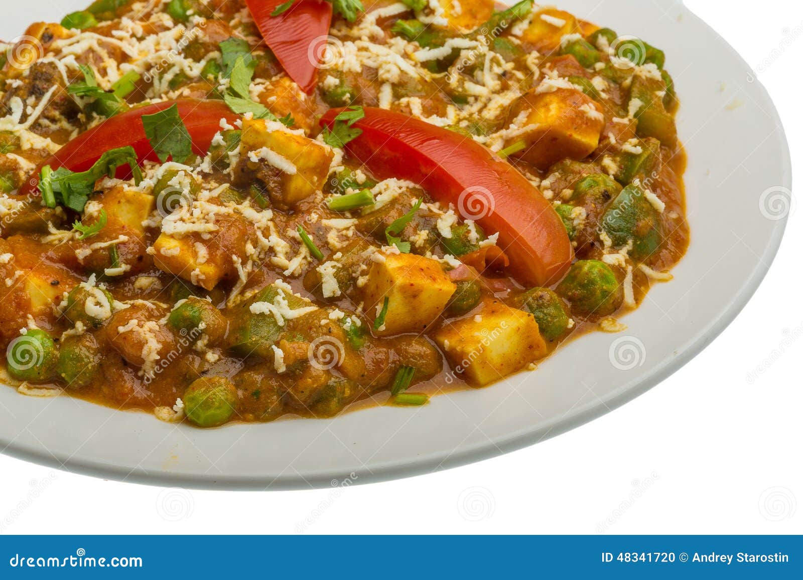 Mutter Paneer stock photo. Image of chili, mattar, cook - 48341720