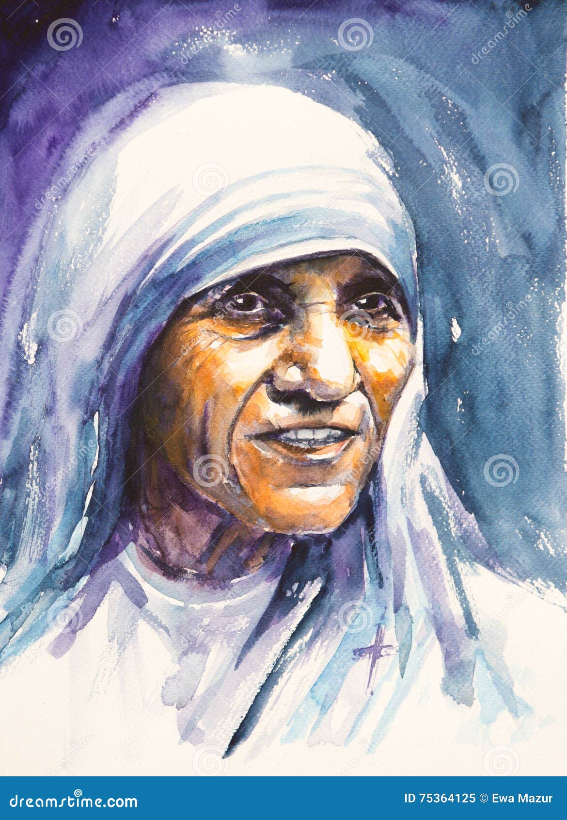 Mutter Teresa Porträt redaktionelles bild. Illustration von religion ...