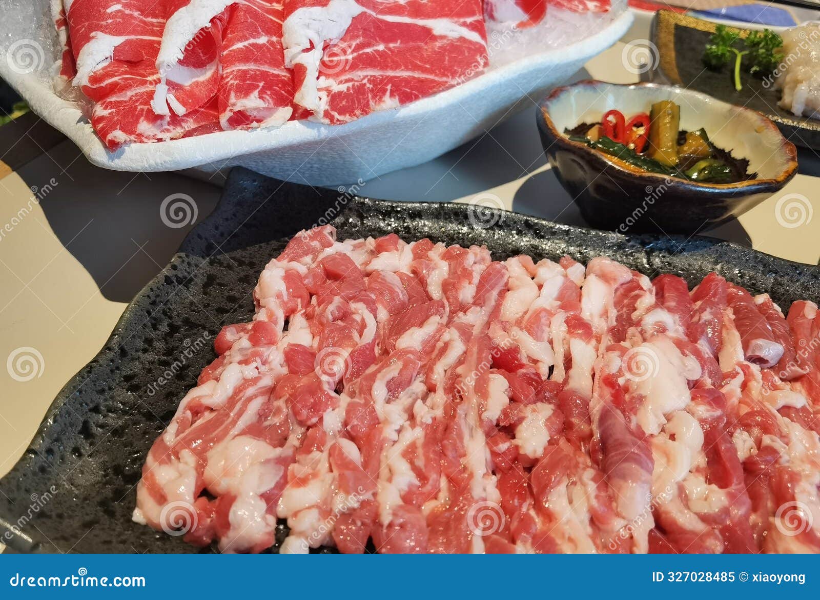 Mutton and beef slices stock image. Image of produce - 327028485