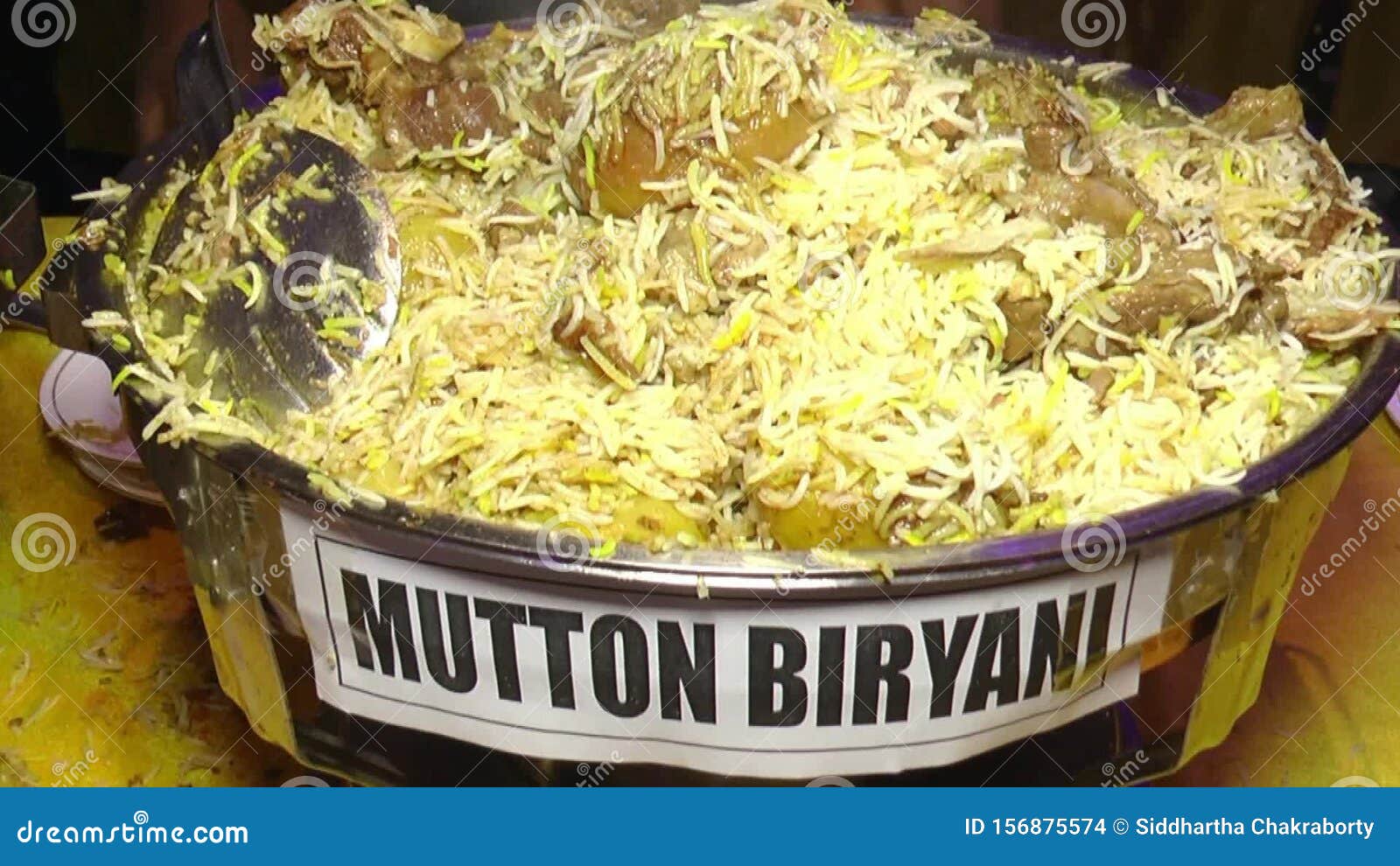 Mutton Biryani . Pot . Spoon . Mughal Brings Stock Footage - Video of ...