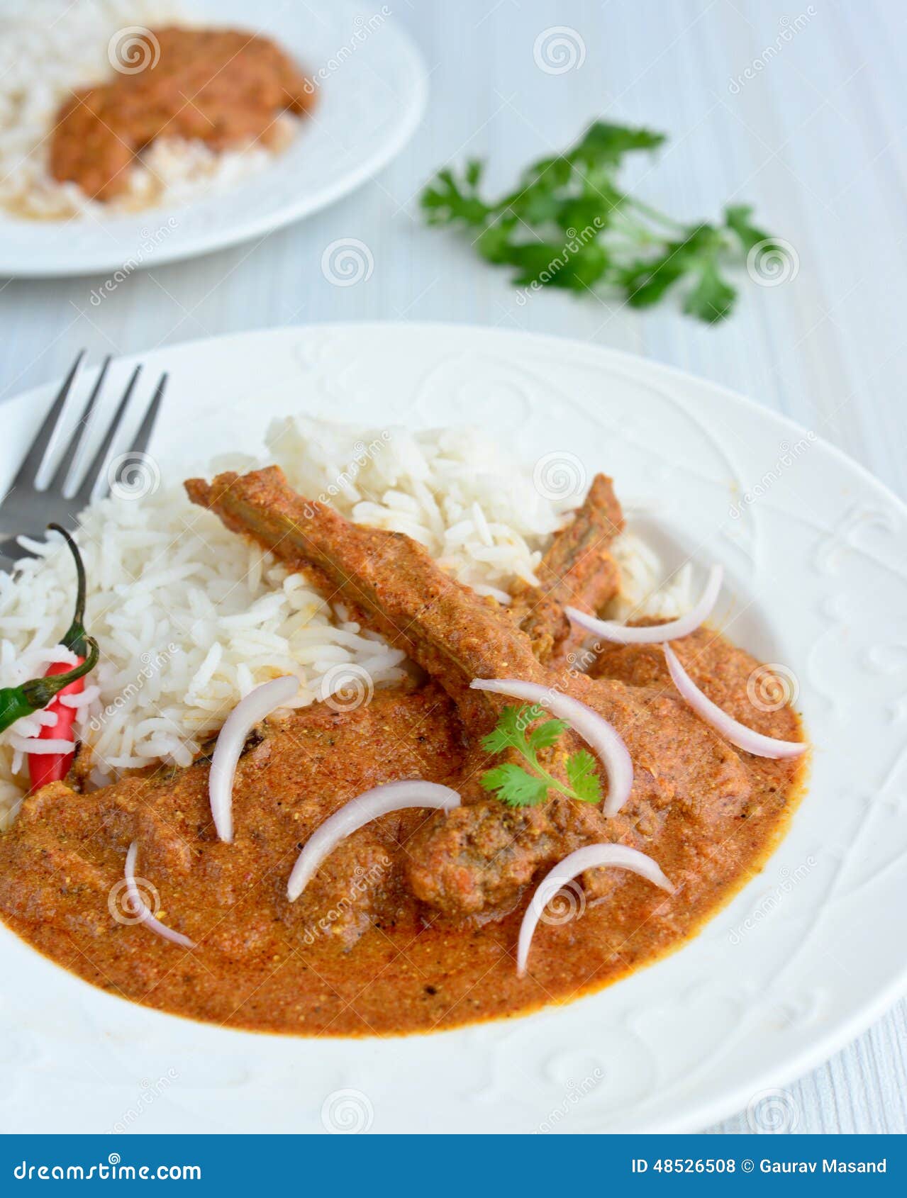 Indian Mutton Curry And Rice