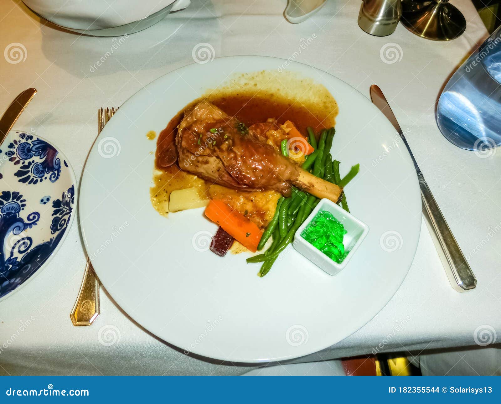 The Mutton at Dinner at the Abstract Cruise Ship Stock Photo - Image of ...