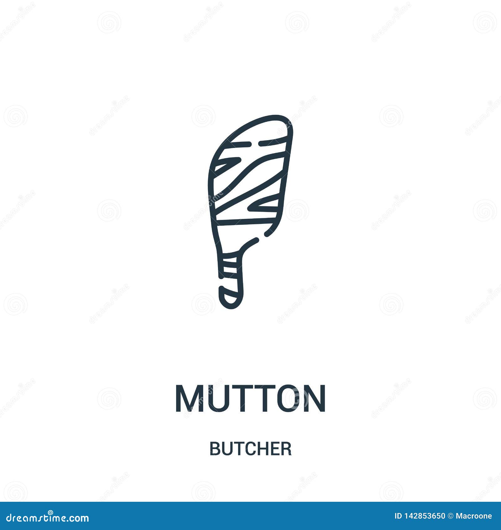 Mutton Icon Vector from Butcher Collection. Thin Line Mutton Outline ...