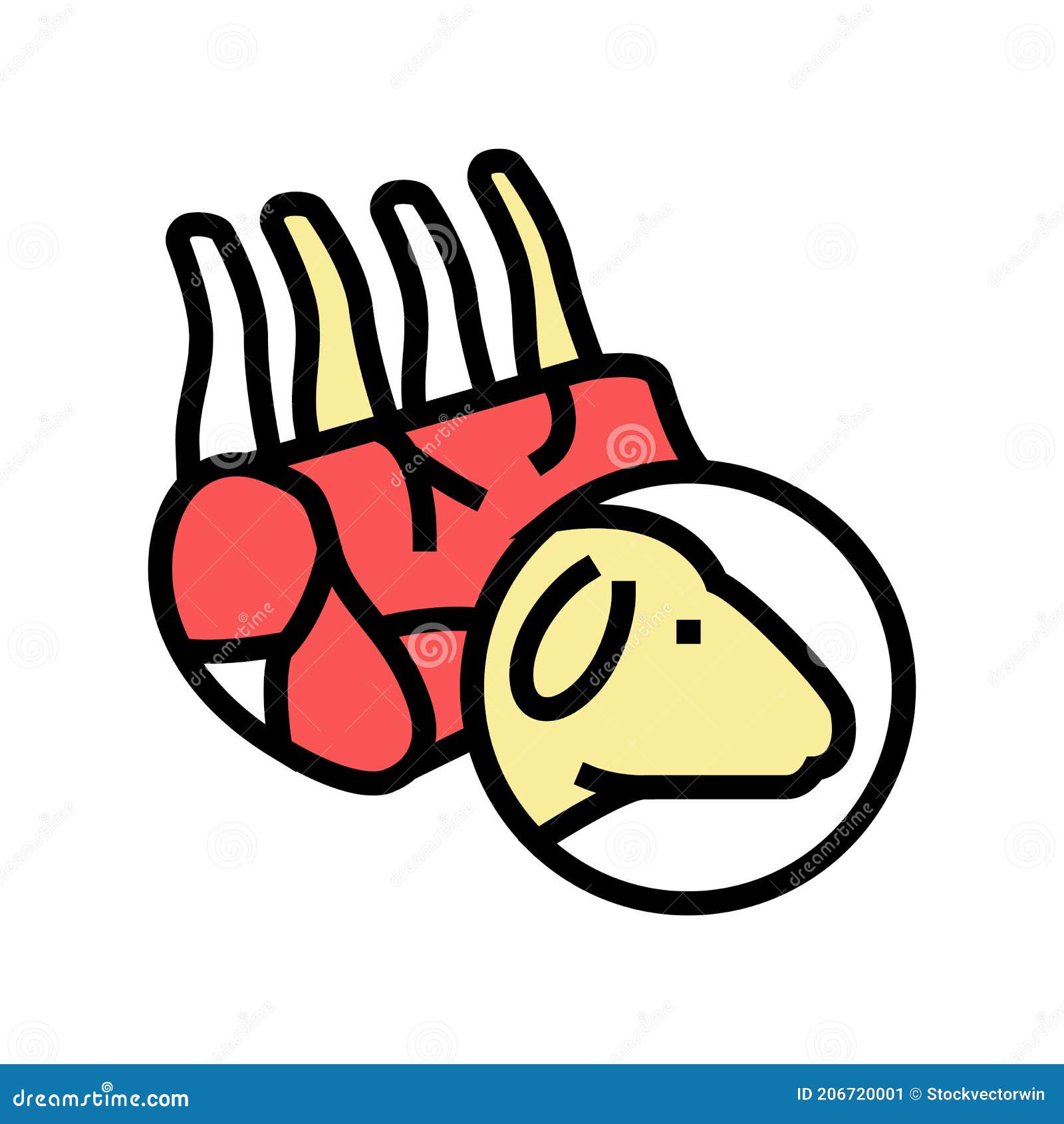 Mutton Meat Color Icon Vector Illustration Stock Illustration ...